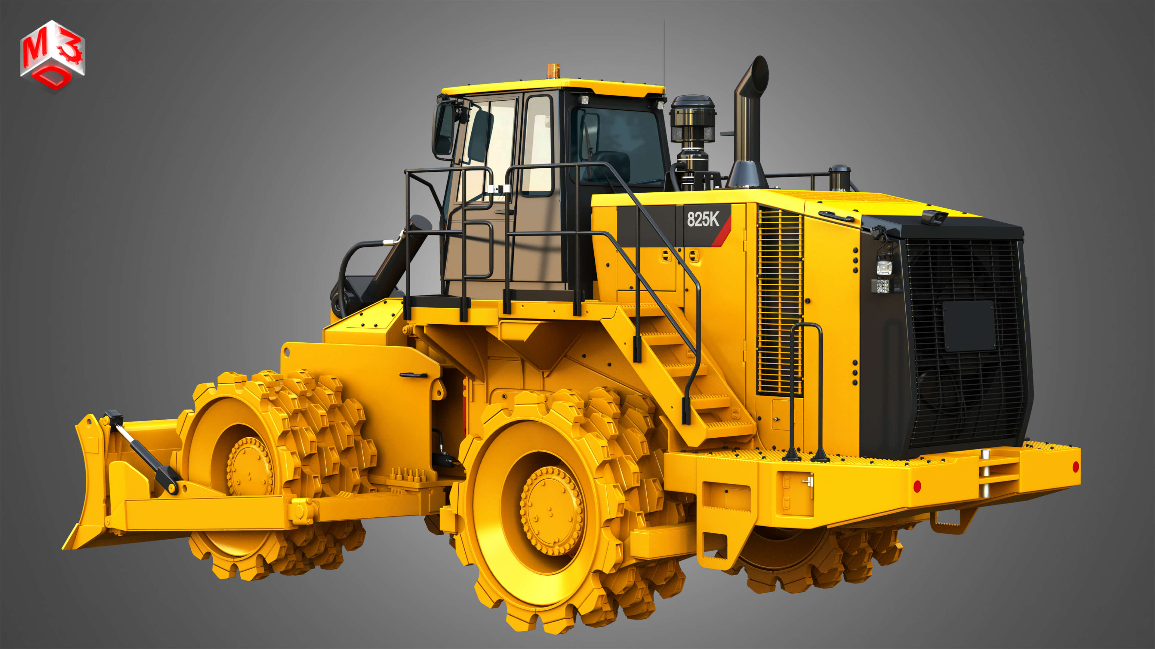 825K - Soil Compactor 3D Model by Markos3d
