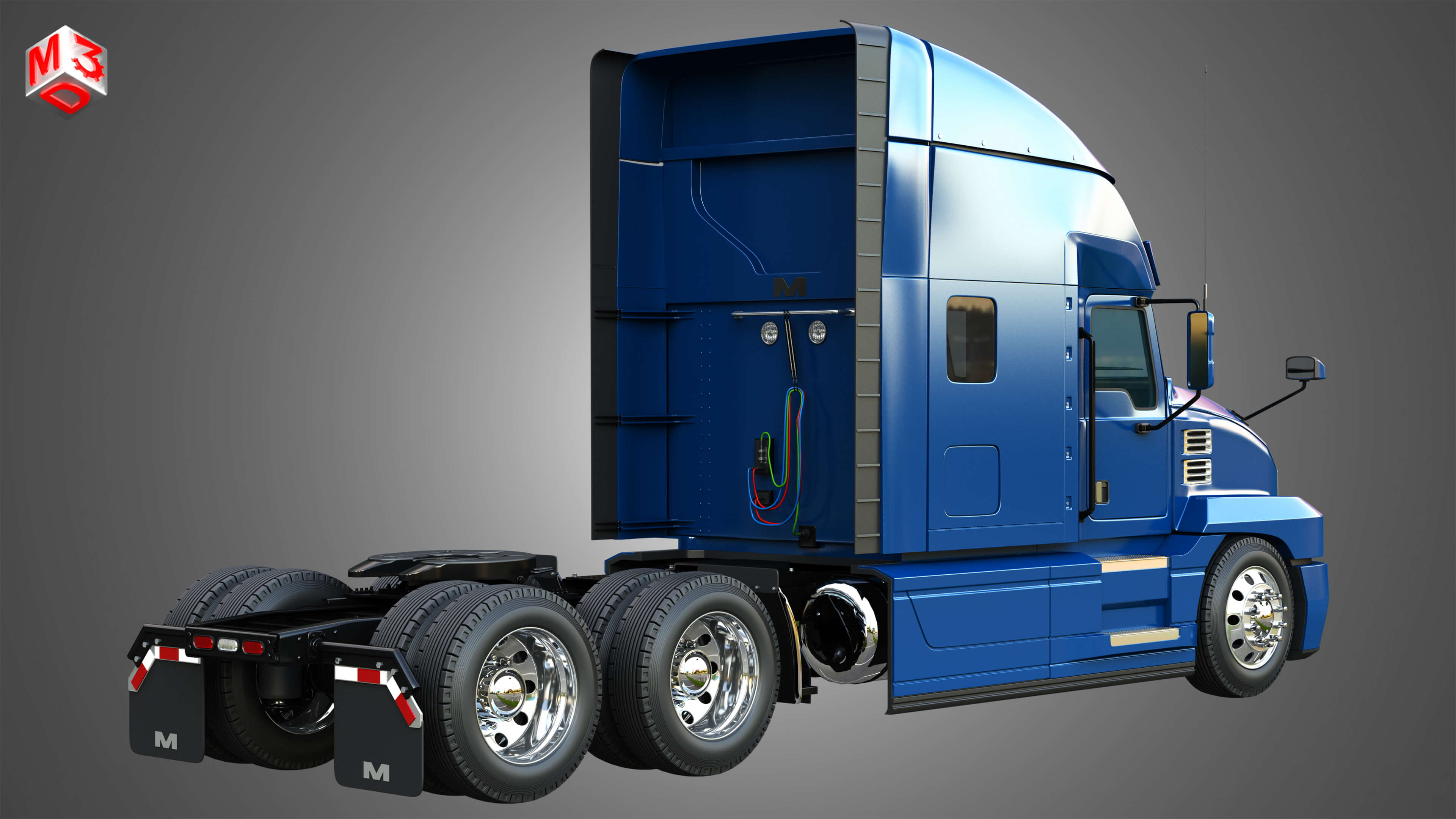 Anthem 64T Truck With Lowboy Double Trailer - Oversize Load 3D Model by ...