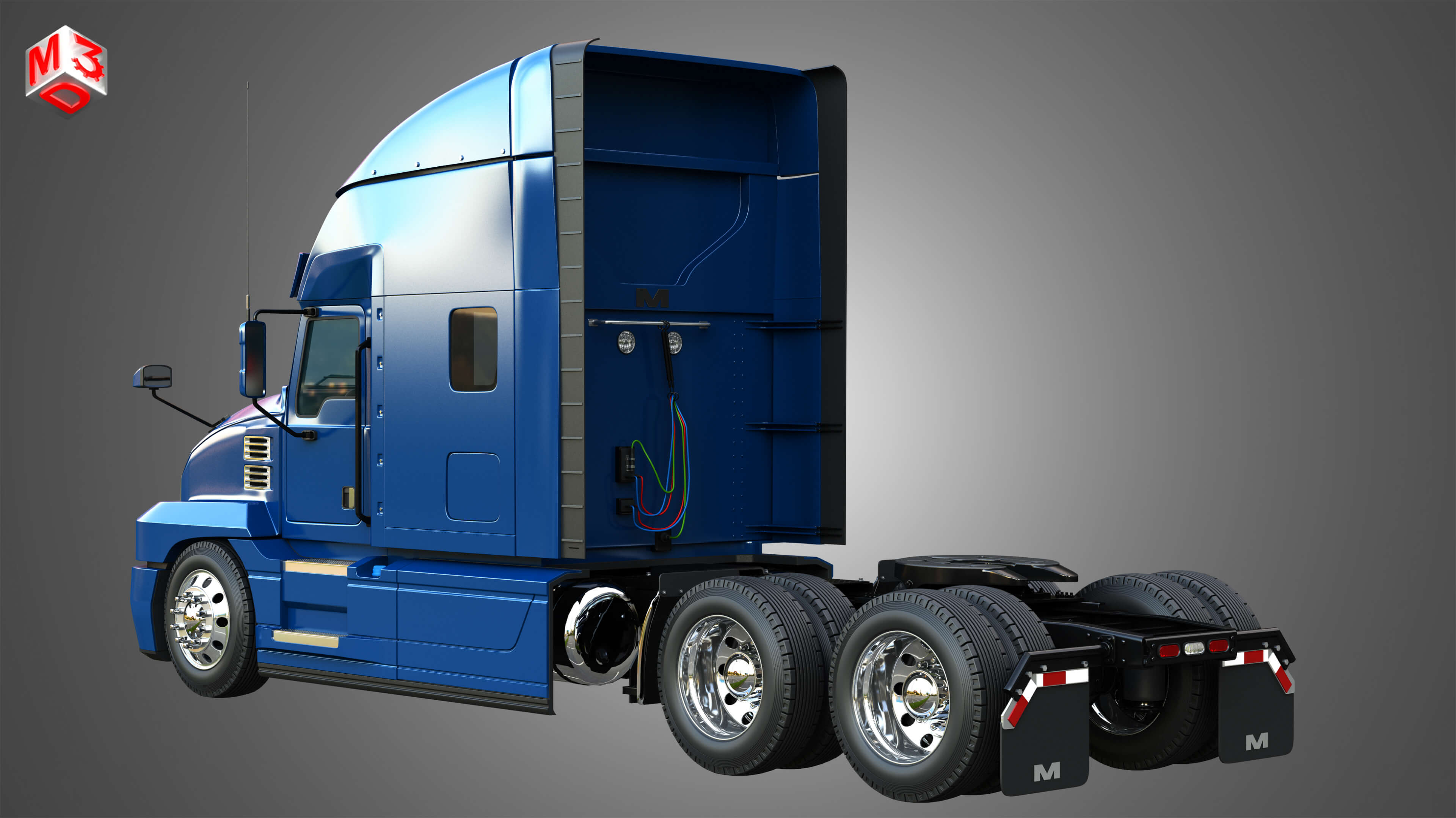 Anthem 64T Truck With Lowboy Double Trailer - Oversize Load 3D Model by ...