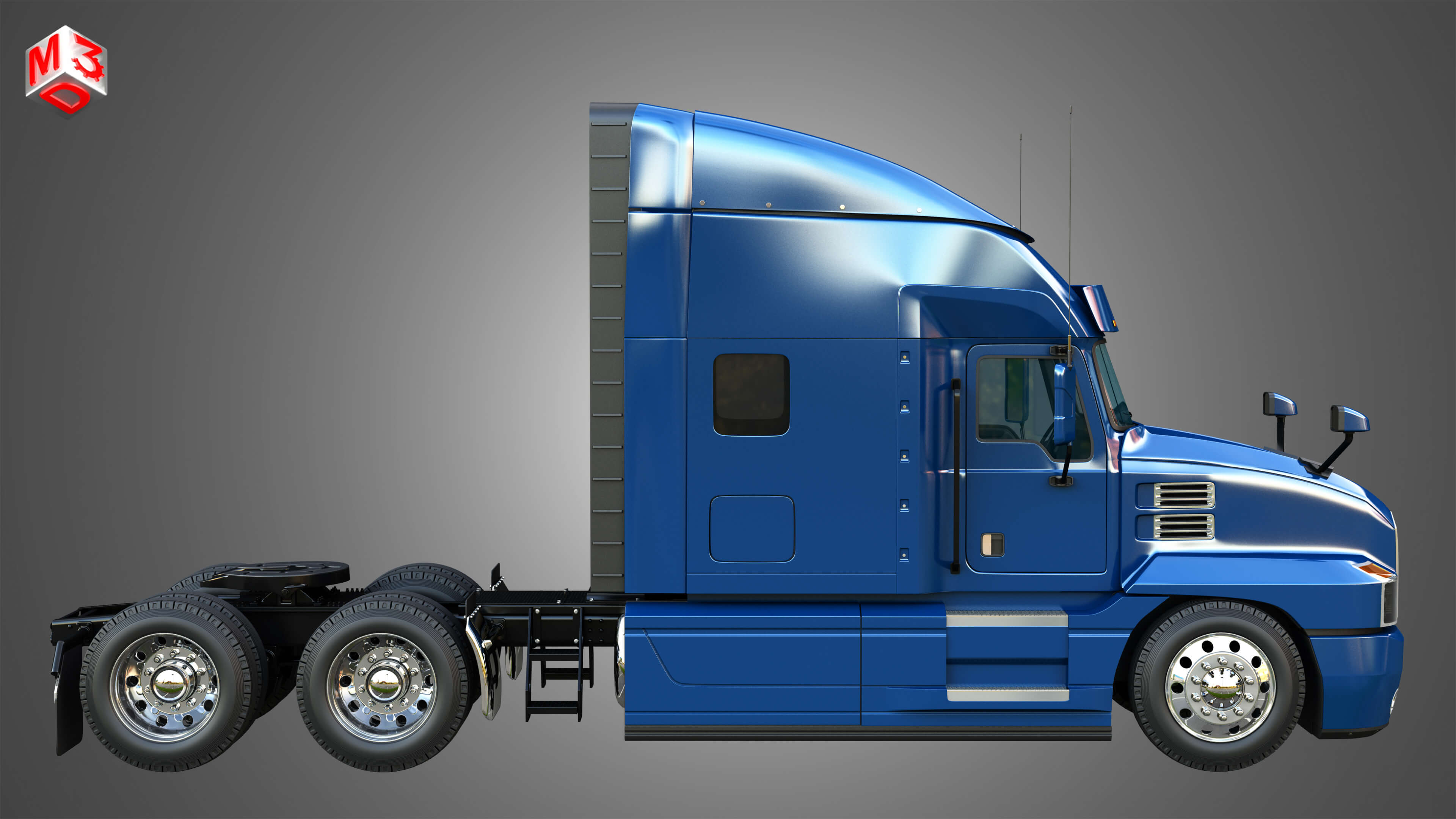 Anthem 64T Truck With Lowboy Double Trailer - Oversize Load 3D Model by ...