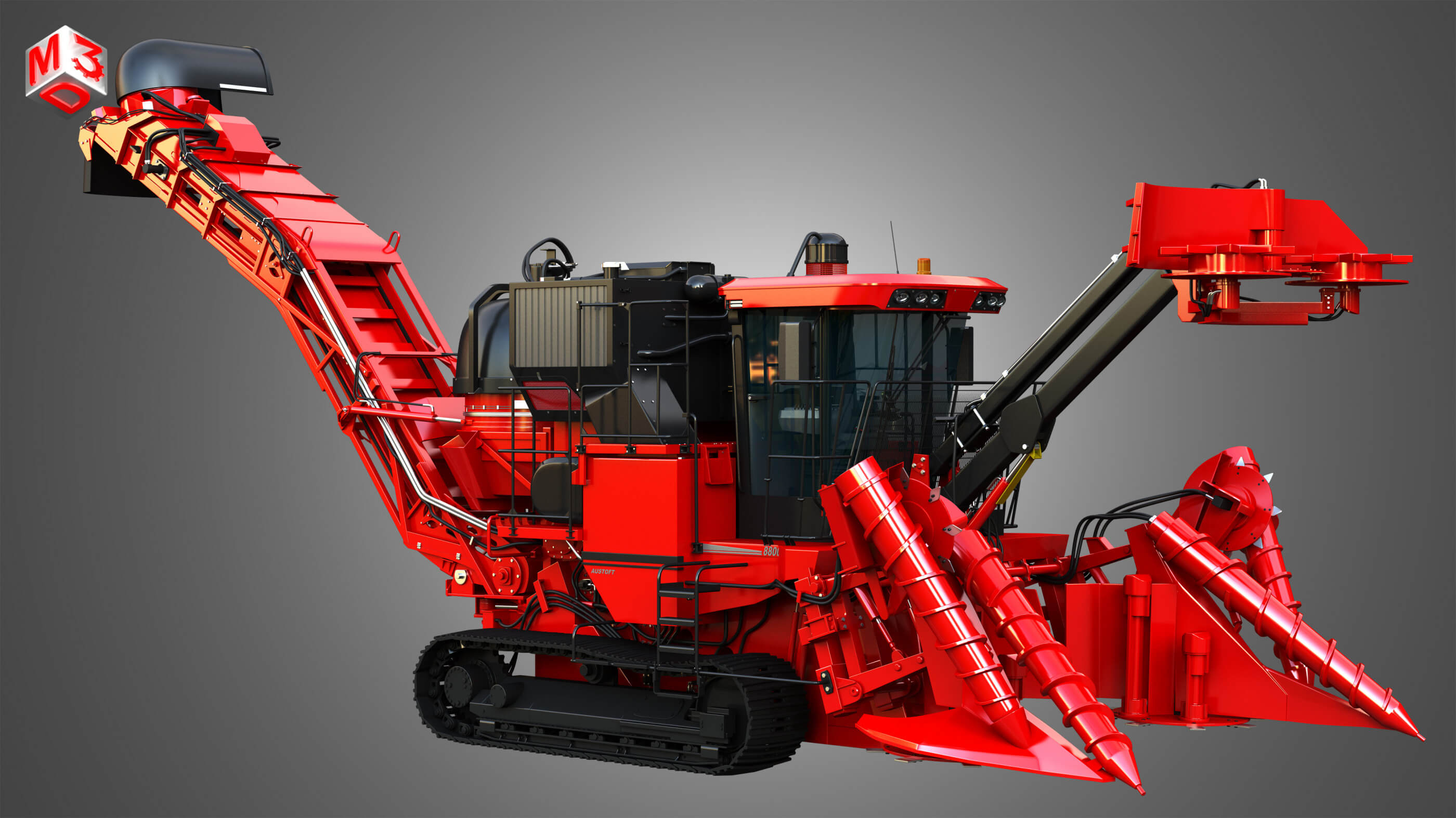 Austoft 8000 Sugercane Harvester - 3D Model by Markos3d