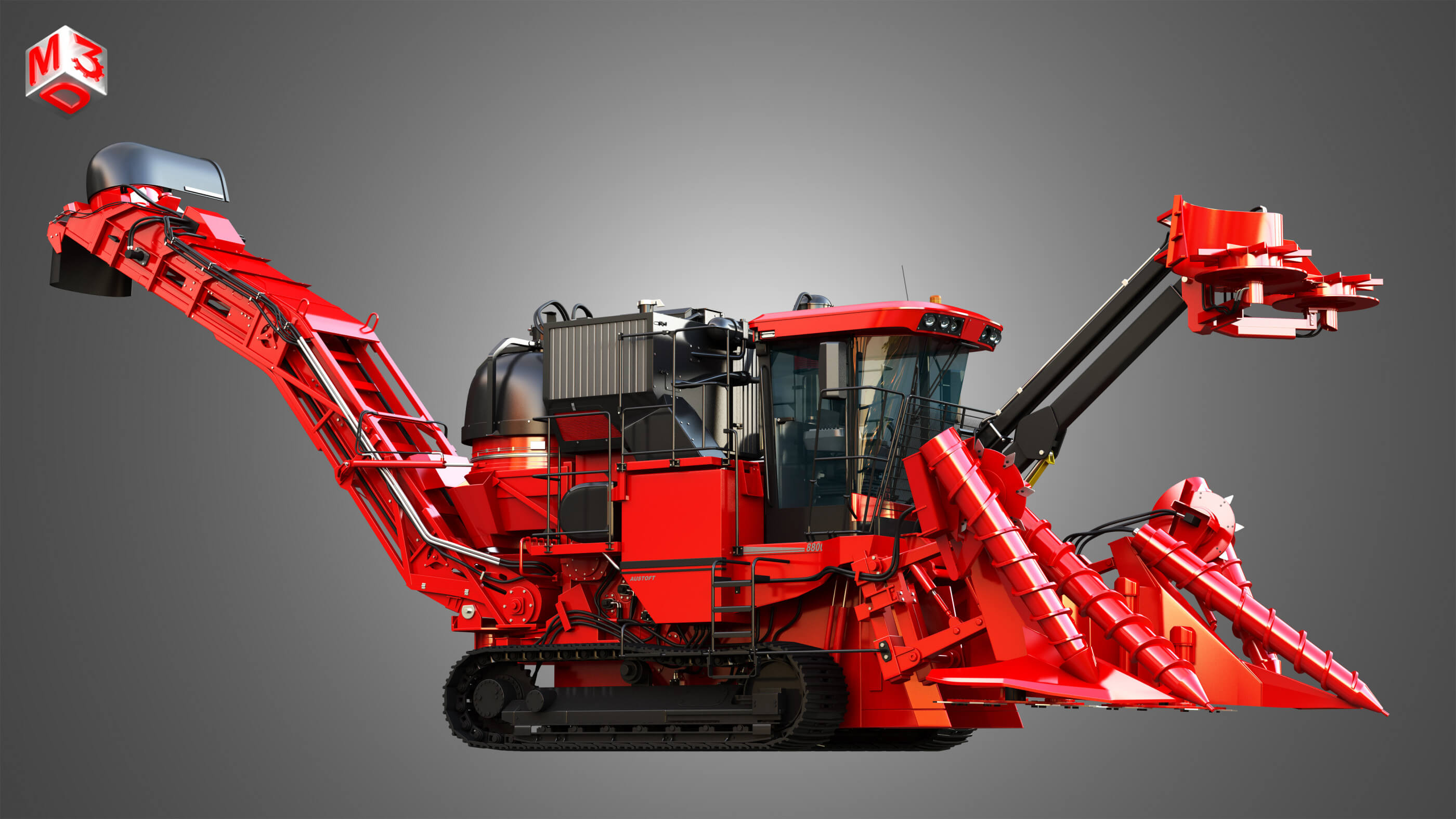 Austoft 8000 Sugercane Harvester - 3D Model by Markos3d