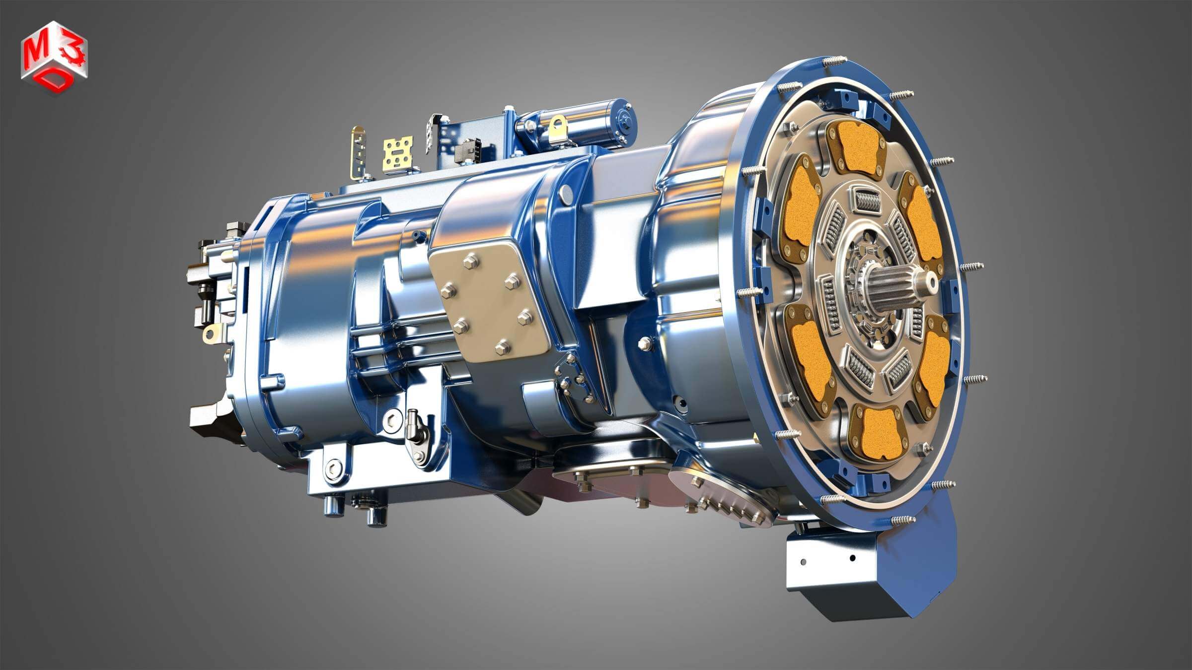 Auto Blue Transmission - 3D Model by Markos3d