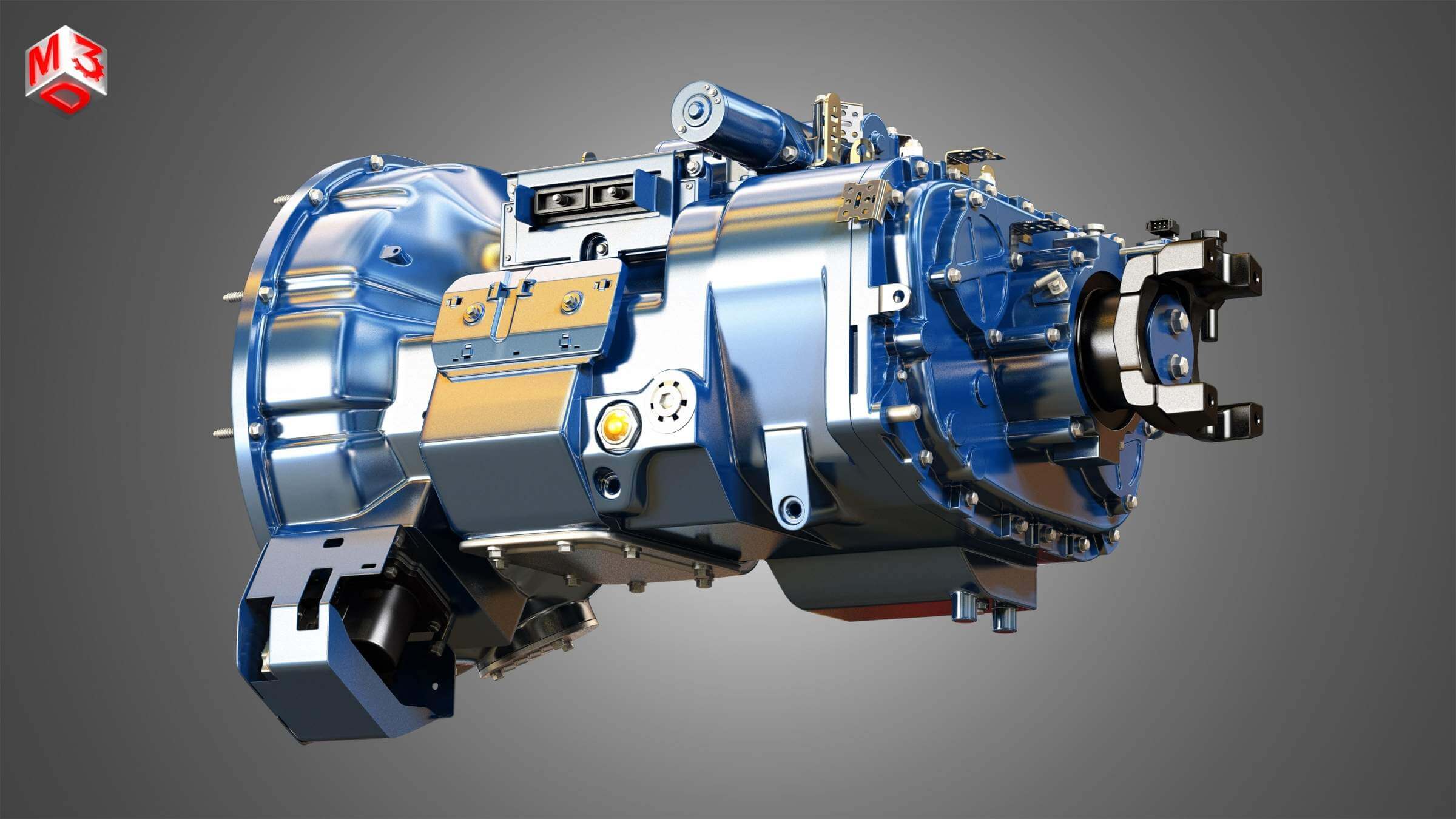 Auto Blue Transmission - 3D Model by Markos3d
