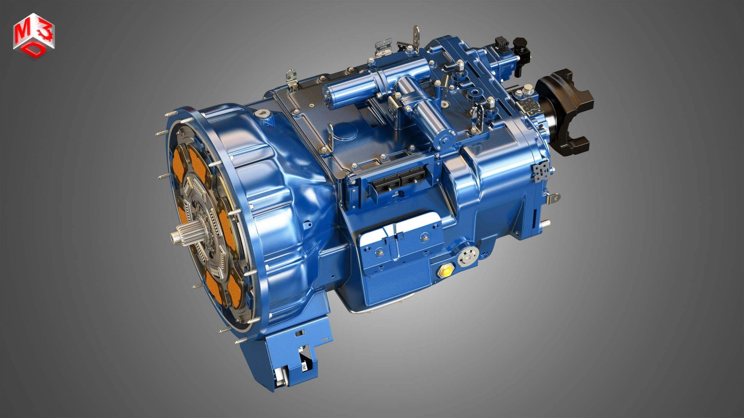 Auto Blue Transmission - 3D Model by Markos3d