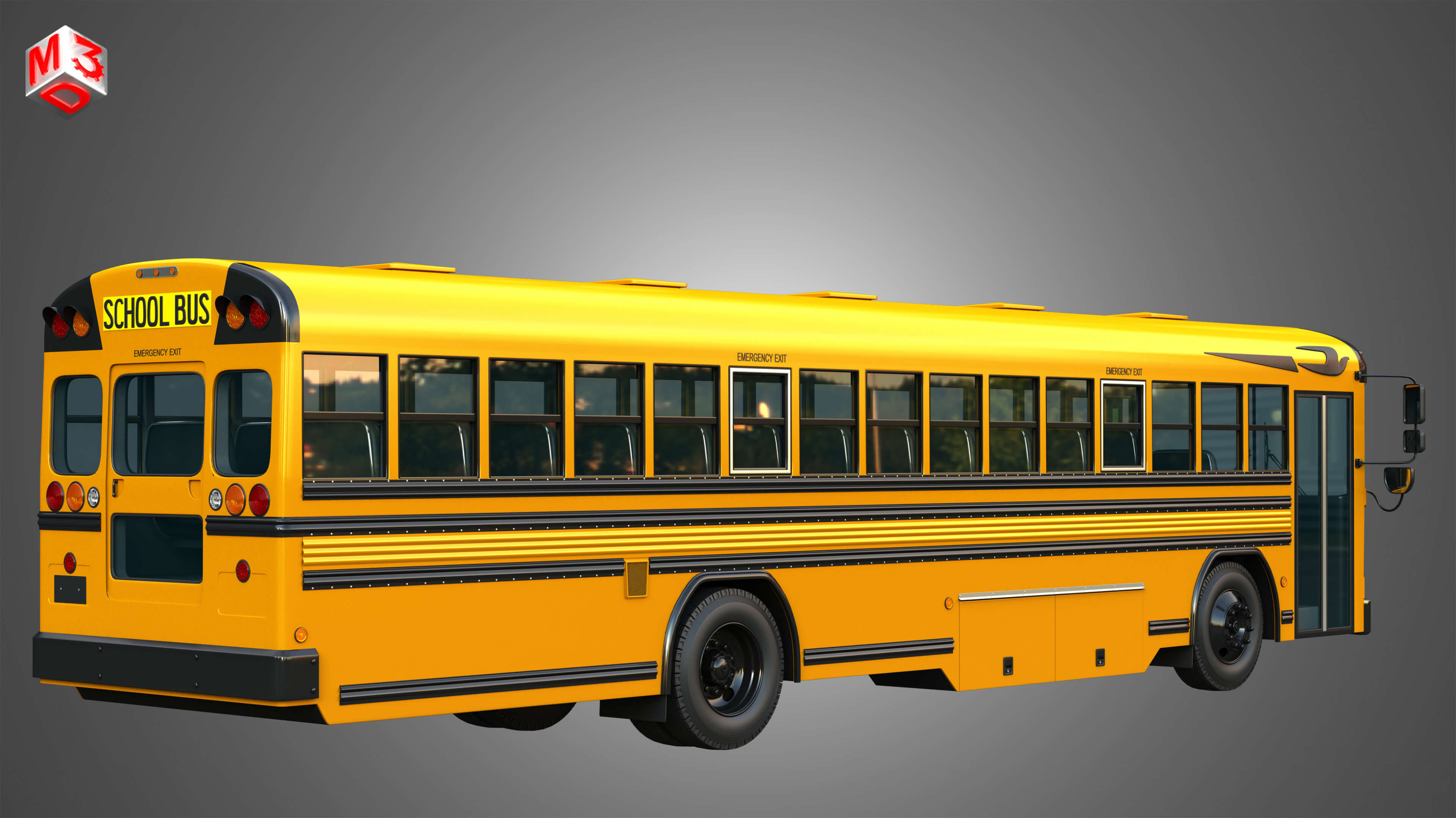 Blue Bird School Bus - 60 Passenger 3D Model by Markos3d