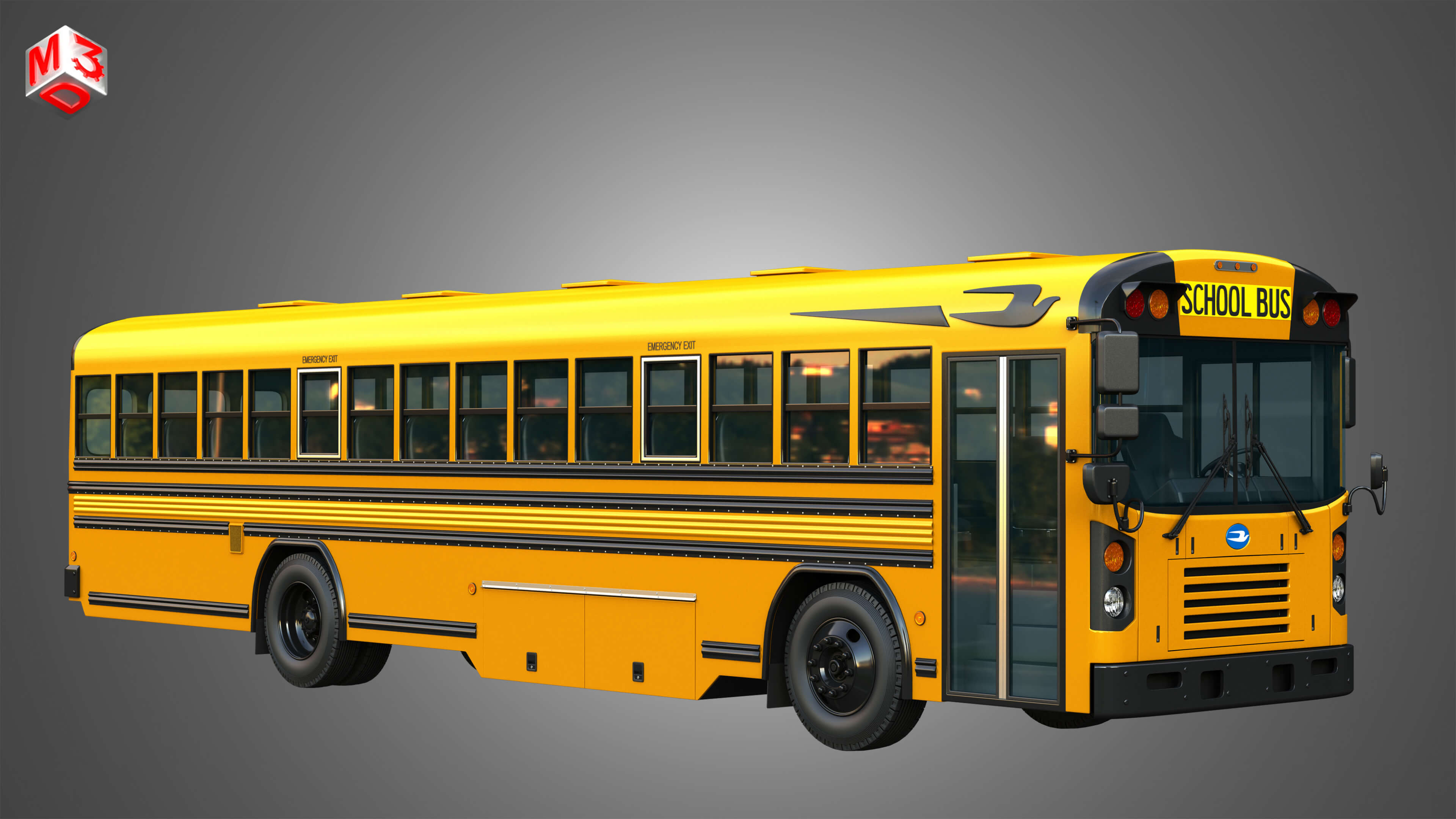 Blue Bird School Bus - 60 Passenger 3D Model by Markos3d