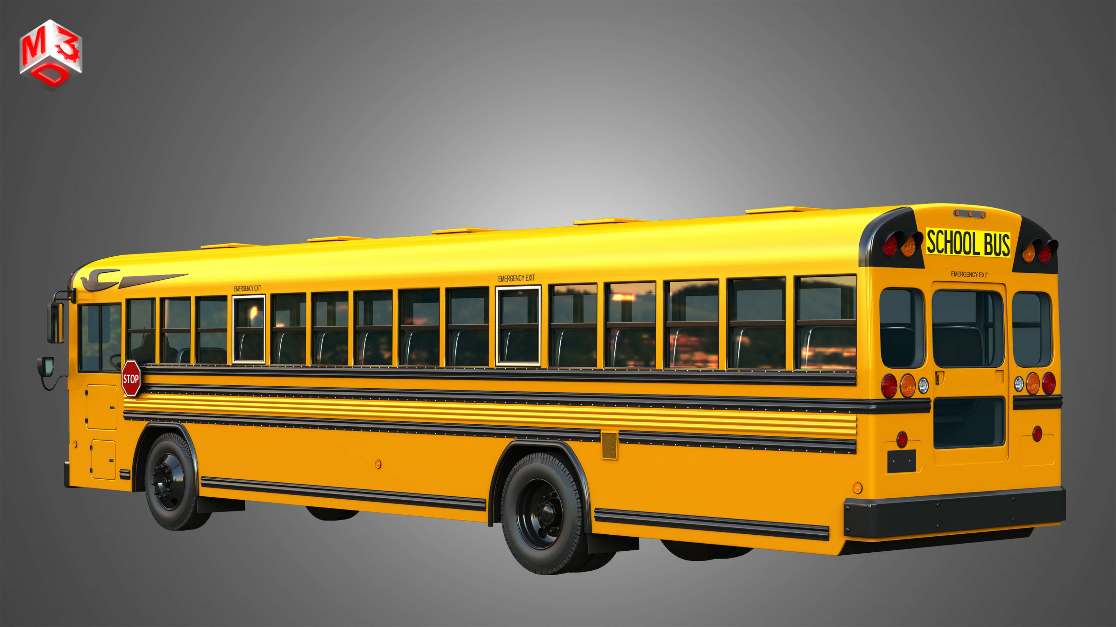 Blue Bird School Bus - 60 Passenger 3D Model by Markos3d