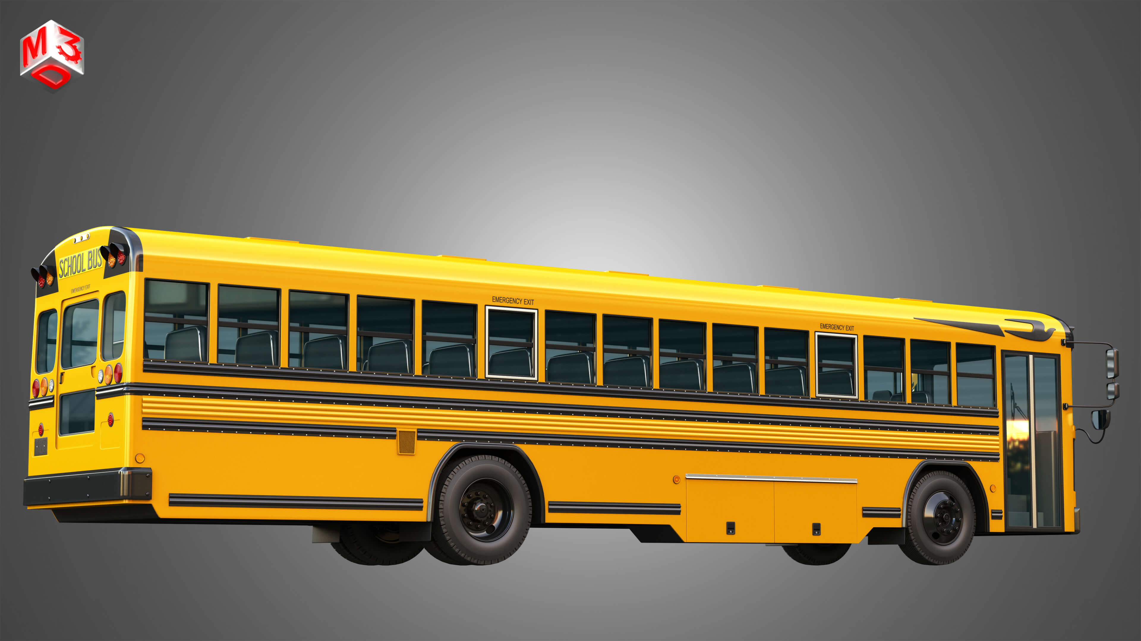 Blue Bird School Bus - 60 Passenger 3D Model by Markos3d
