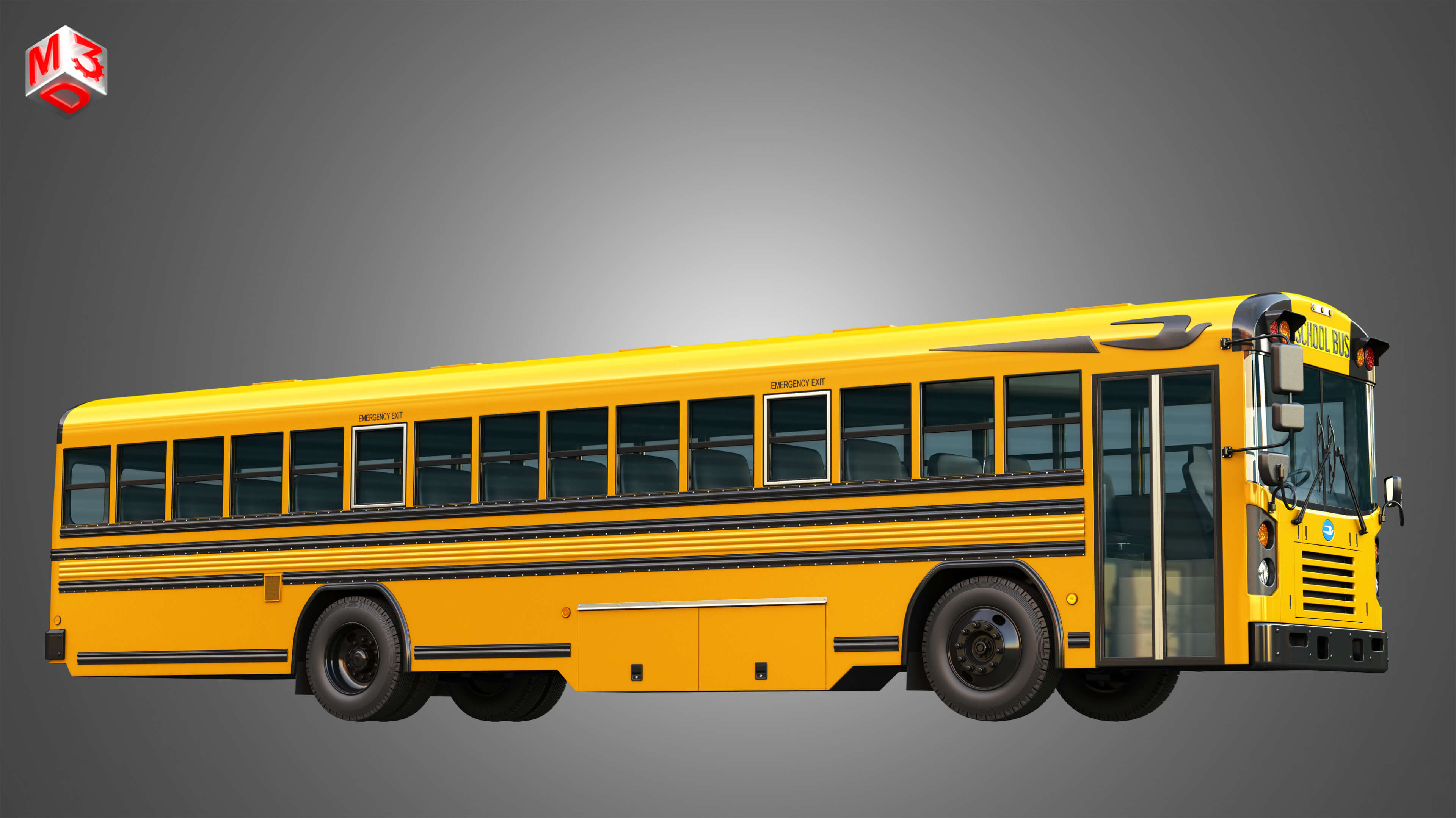 Blue Bird School Bus - 60 Passenger 3D Model by Markos3d