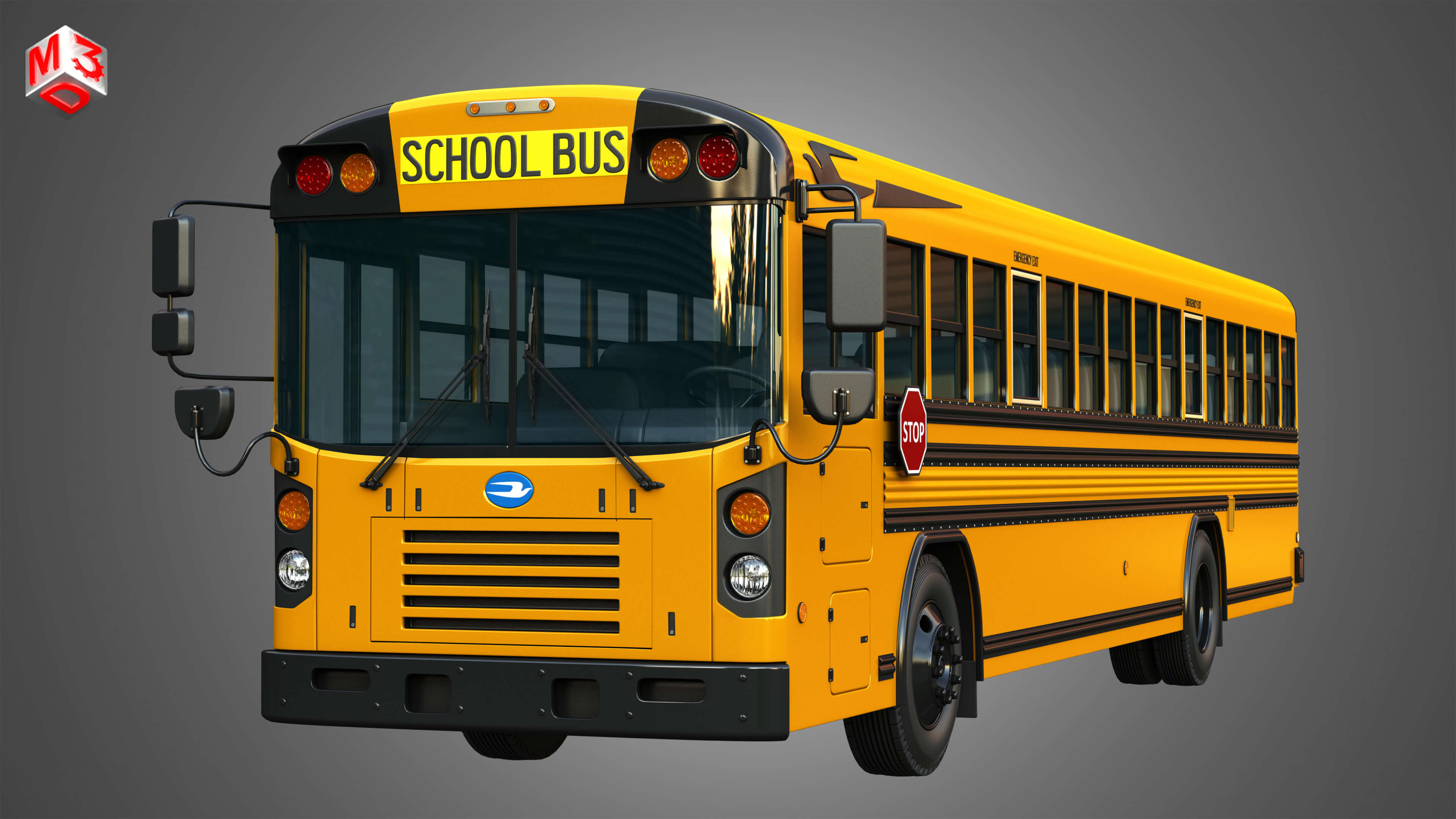 Blue Bird School Bus - 60 Passenger 3D Model by Markos3d
