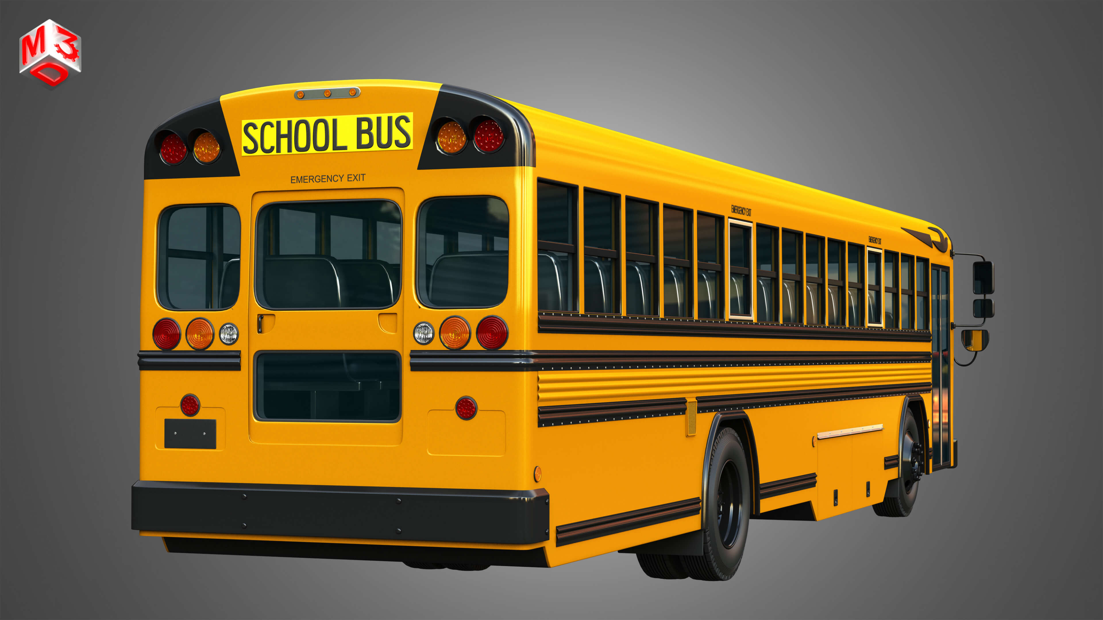 Blue Bird School Bus - 60 Passenger 3D Model by Markos3d