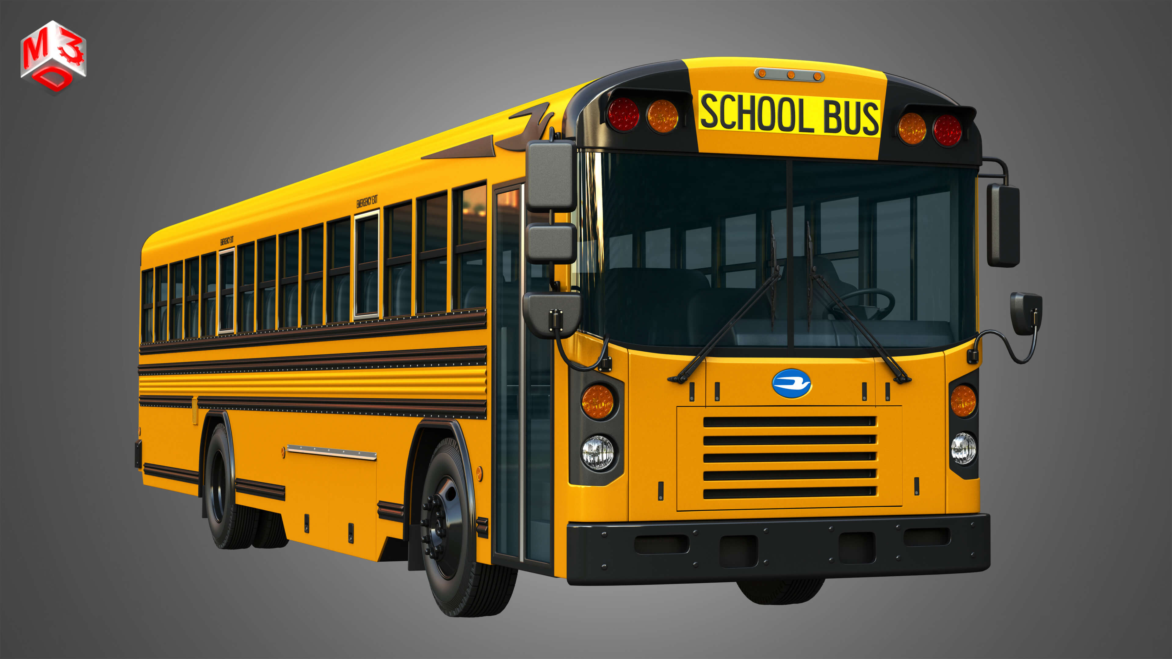 Blue Bird School Bus - 60 Passenger 3D Model by Markos3d