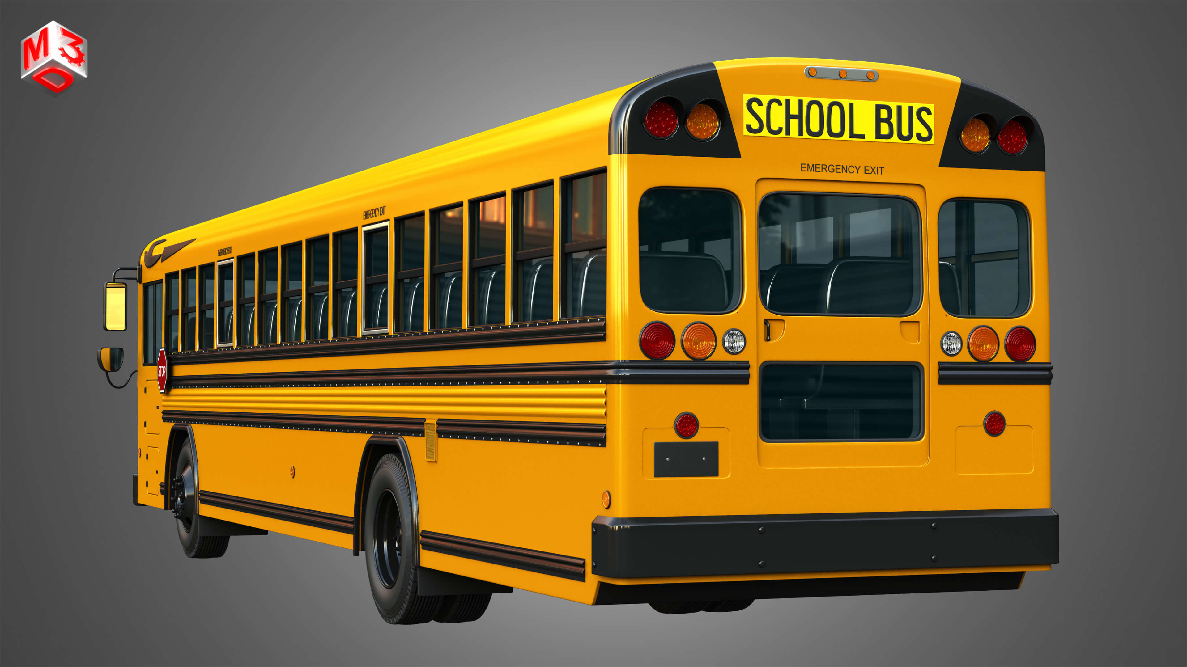 Blue Bird School Bus - 60 Passenger 3D Model by Markos3d