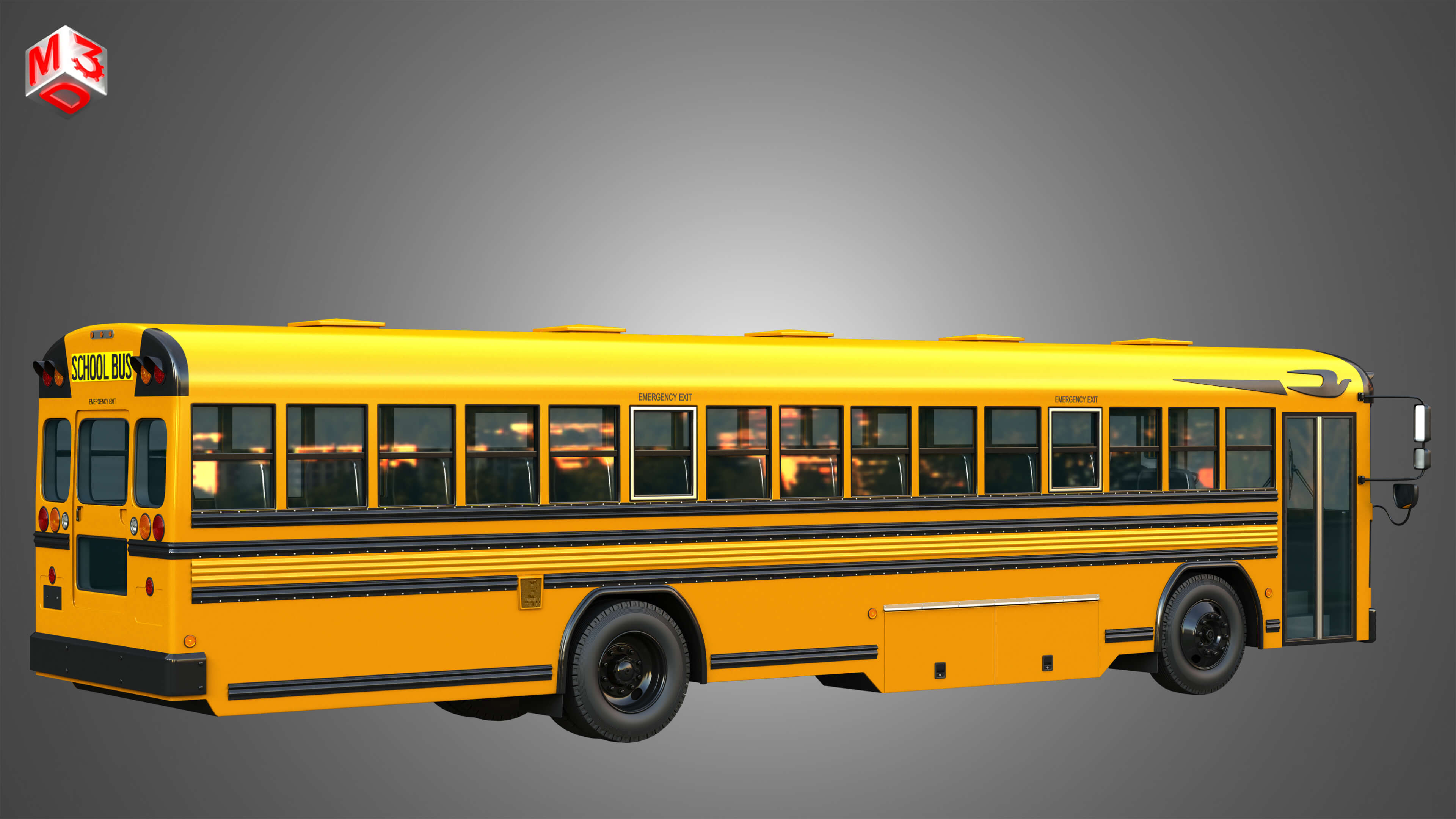 Blue Bird School Bus - 60 Passenger 3D Model by Markos3d