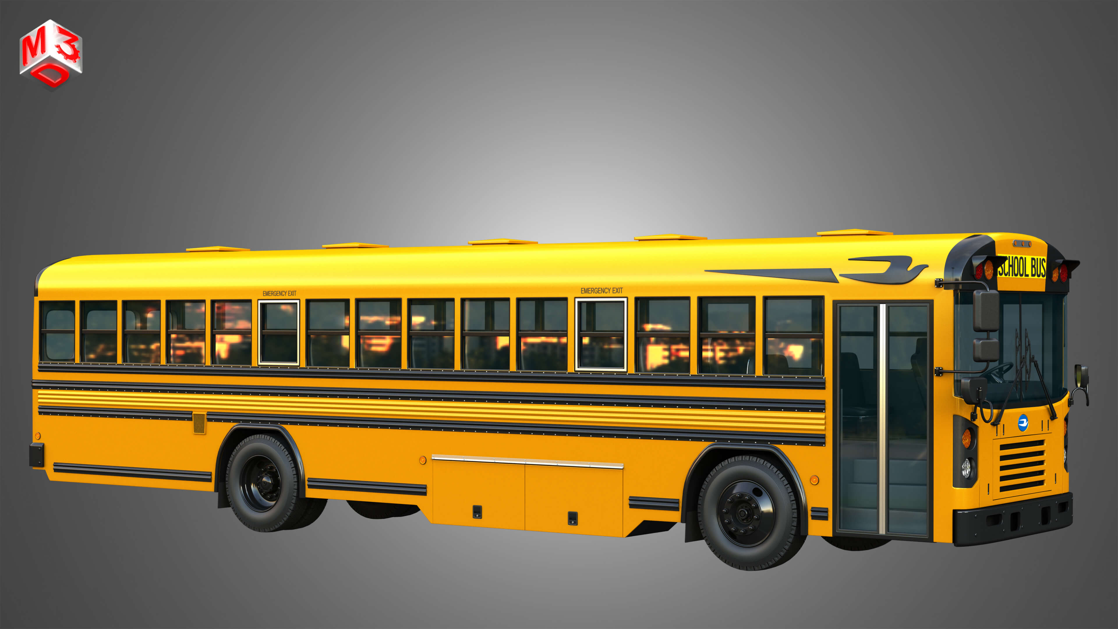 Blue Bird School Bus - 60 Passenger 3D Model by Markos3d