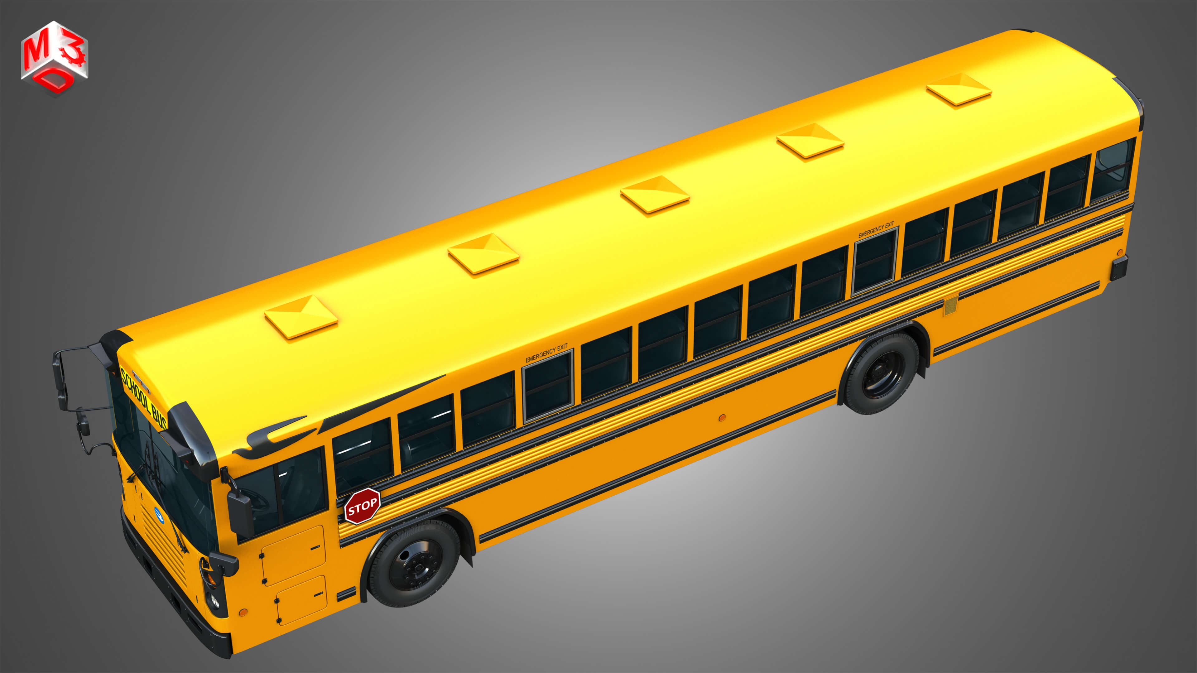 Blue Bird School Bus - 60 Passenger 3D Model by Markos3d