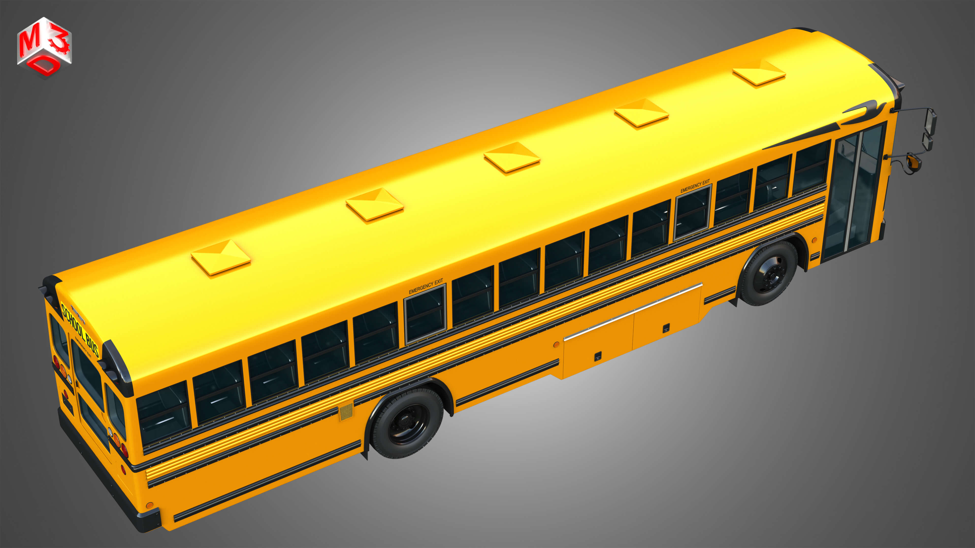 Blue Bird School Bus - 60 Passenger 3D Model by Markos3d