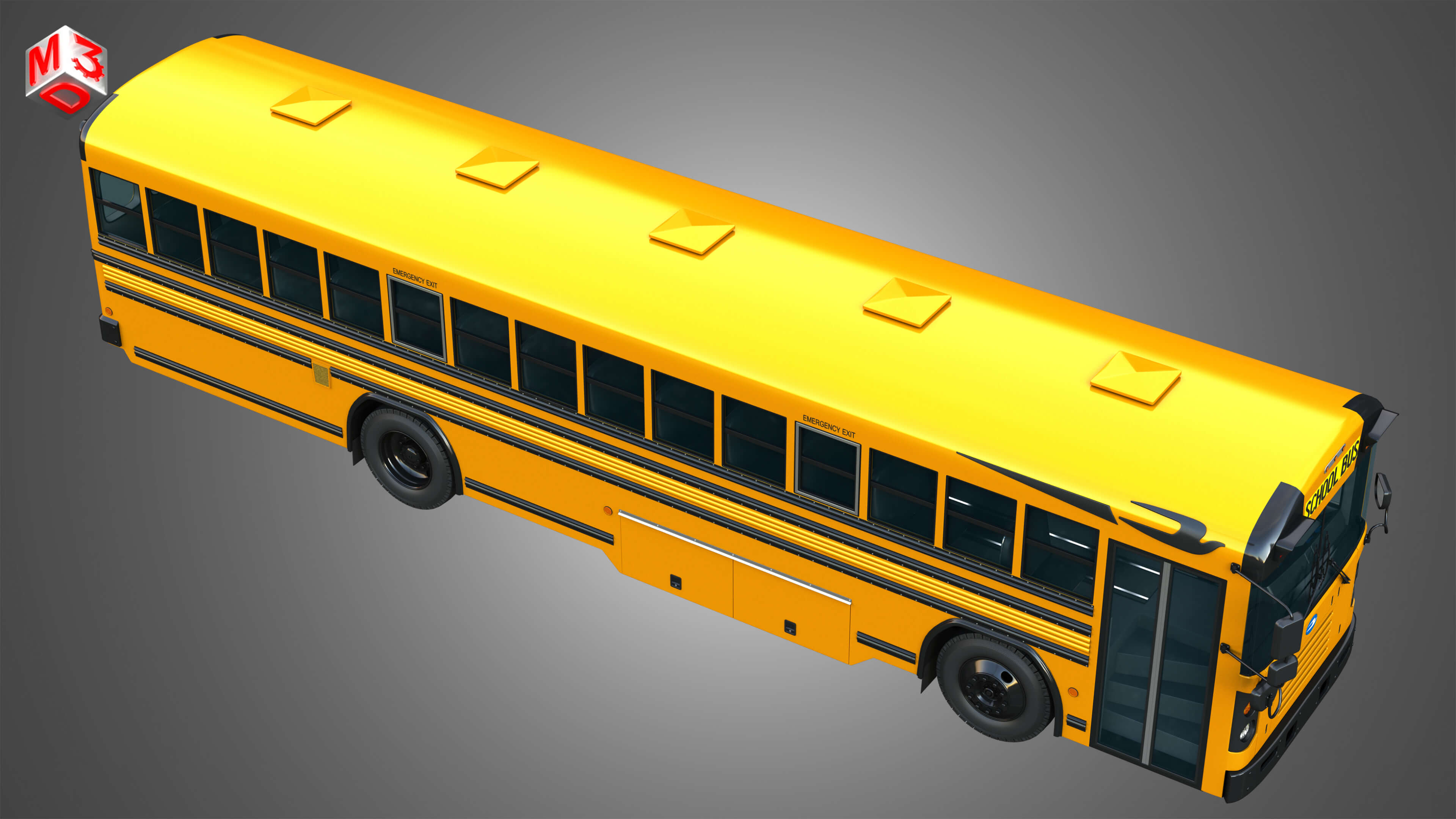 Blue Bird School Bus - 60 Passenger 3D Model by Markos3d