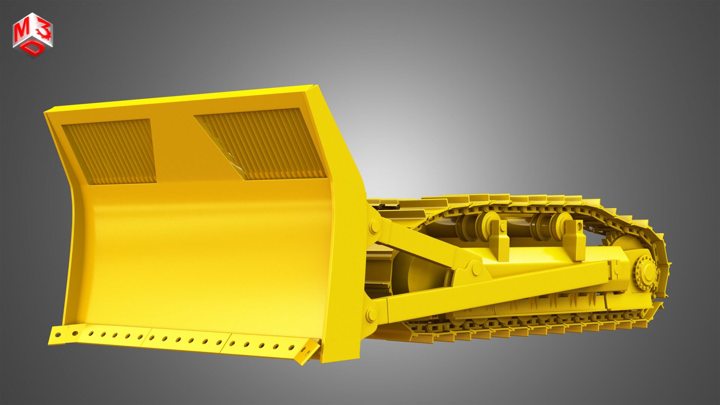 Bulldozer Tracks with Ground Engaging Tool - 3D Model by Markos3d