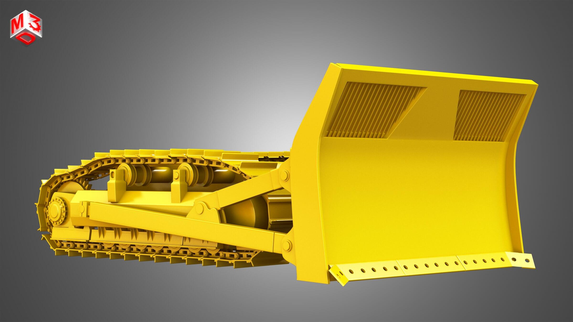 Bulldozer Tracks with Ground Engaging Tool - 3D Model by Markos3d