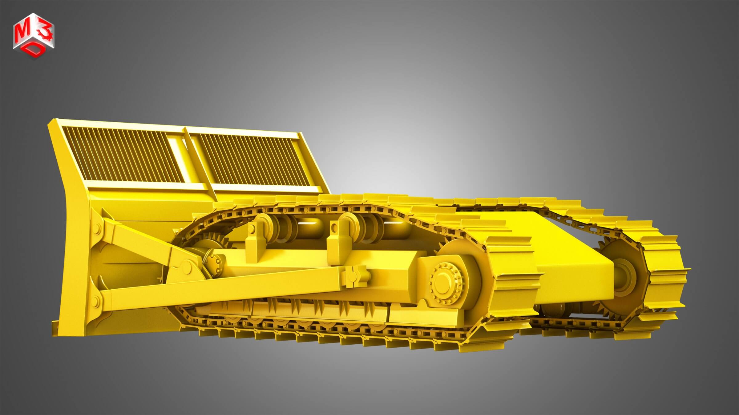 Bulldozer Tracks with Ground Engaging Tool - 3D Model by Markos3d