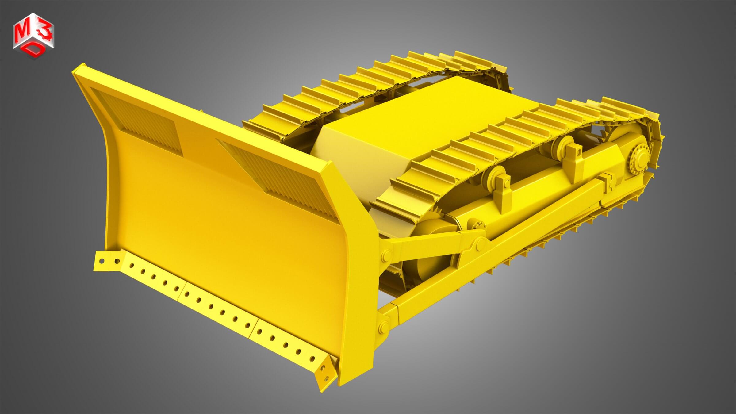 Bulldozer Tracks with Ground Engaging Tool - 3D Model by Markos3d