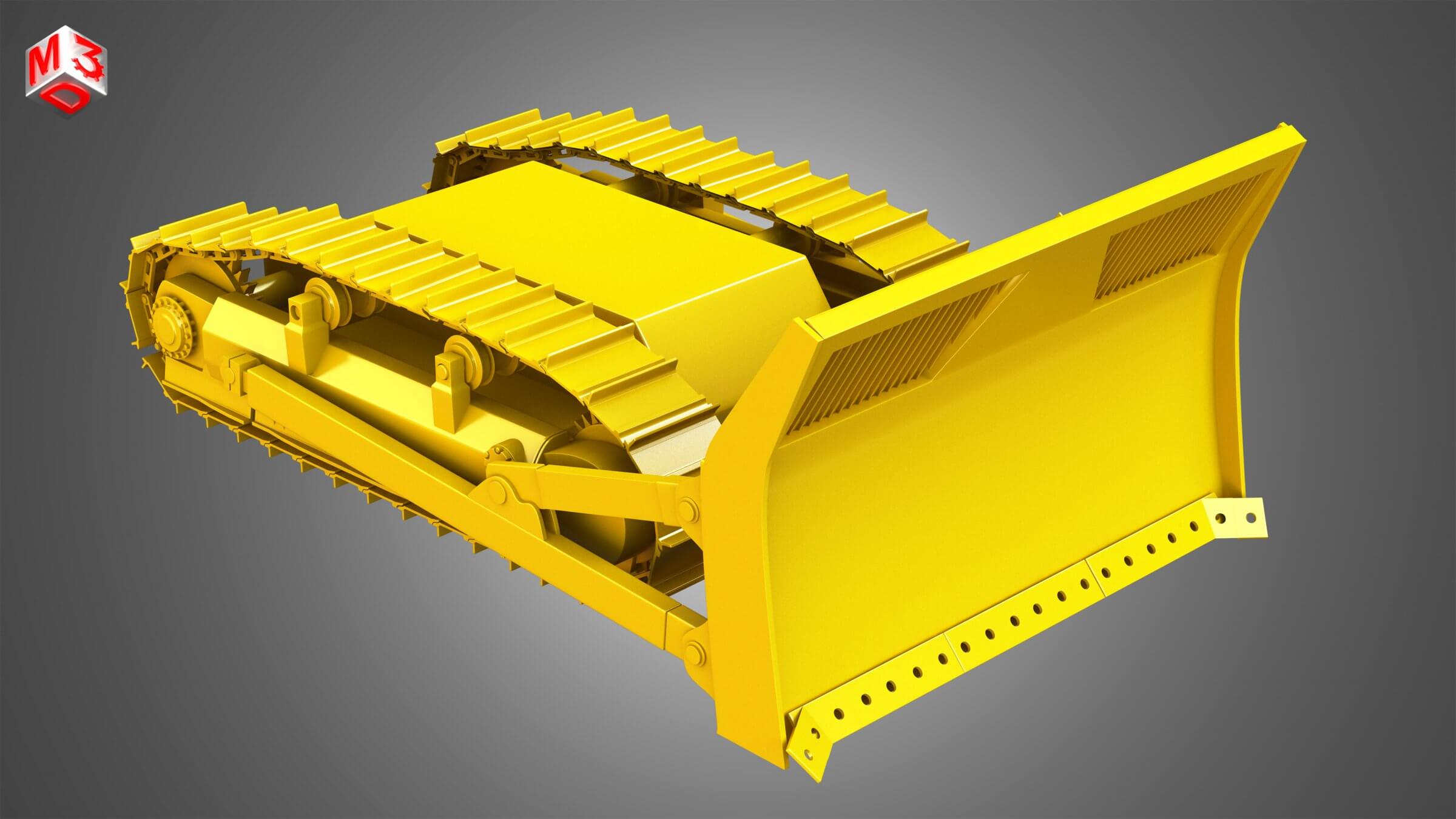 Bulldozer Tracks with Ground Engaging Tool - 3D Model by Markos3d