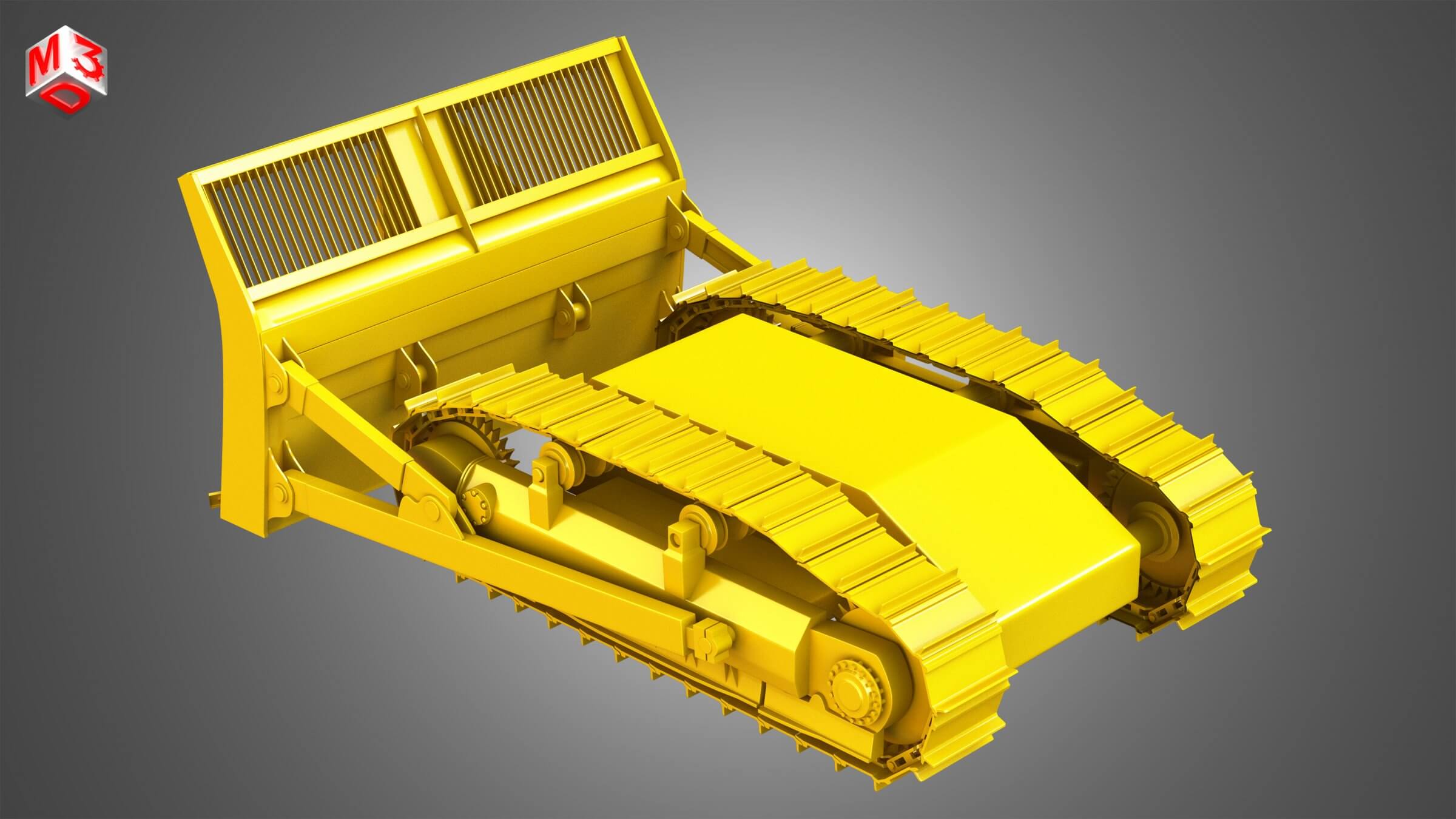 Bulldozer Tracks with Ground Engaging Tool - 3D Model by Markos3d