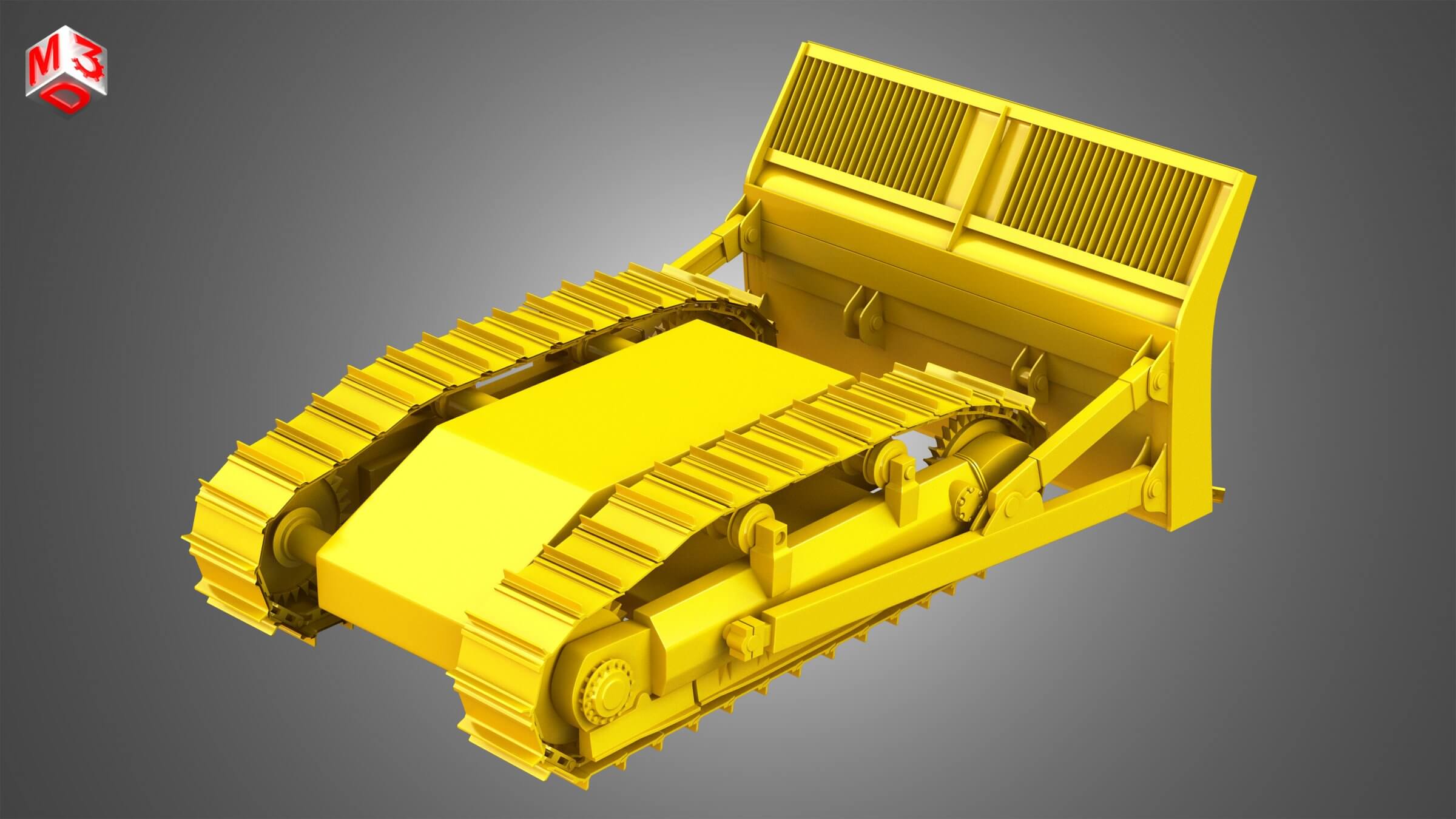 Bulldozer Tracks with Ground Engaging Tool - 3D Model by Markos3d