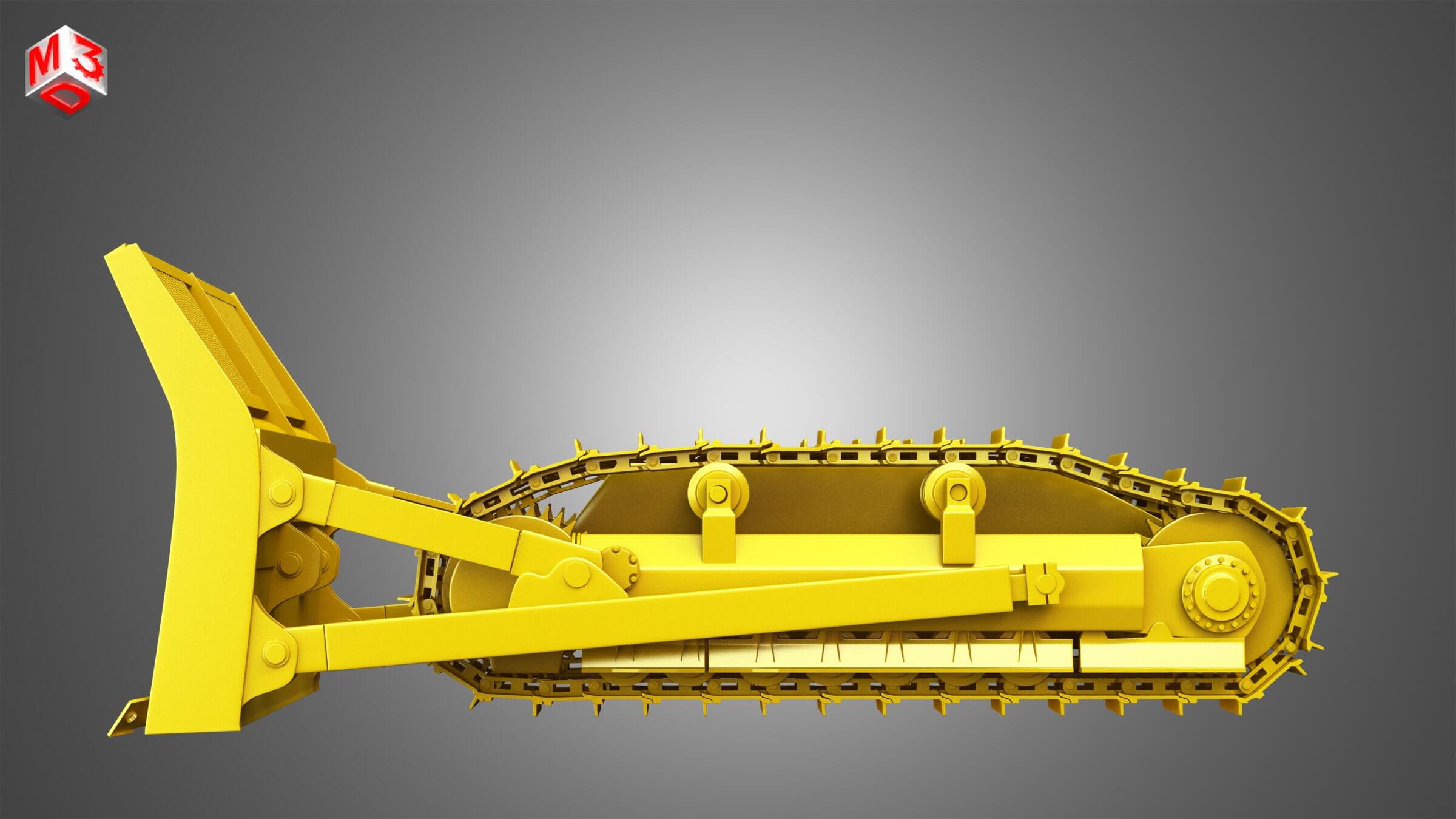 Bulldozer Tracks with Ground Engaging Tool - 3D Model by Markos3d