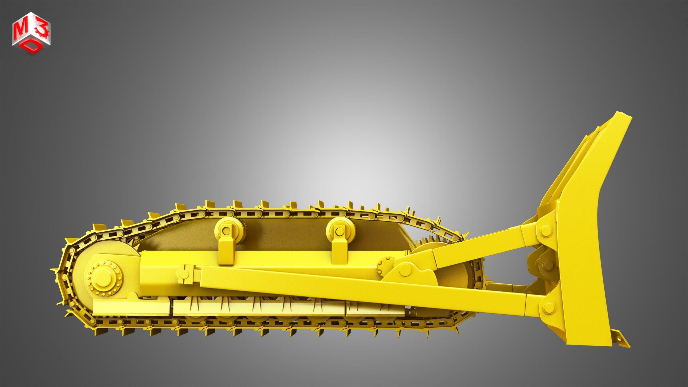 Bulldozer Tracks with Ground Engaging Tool - 3D Model by Markos3d