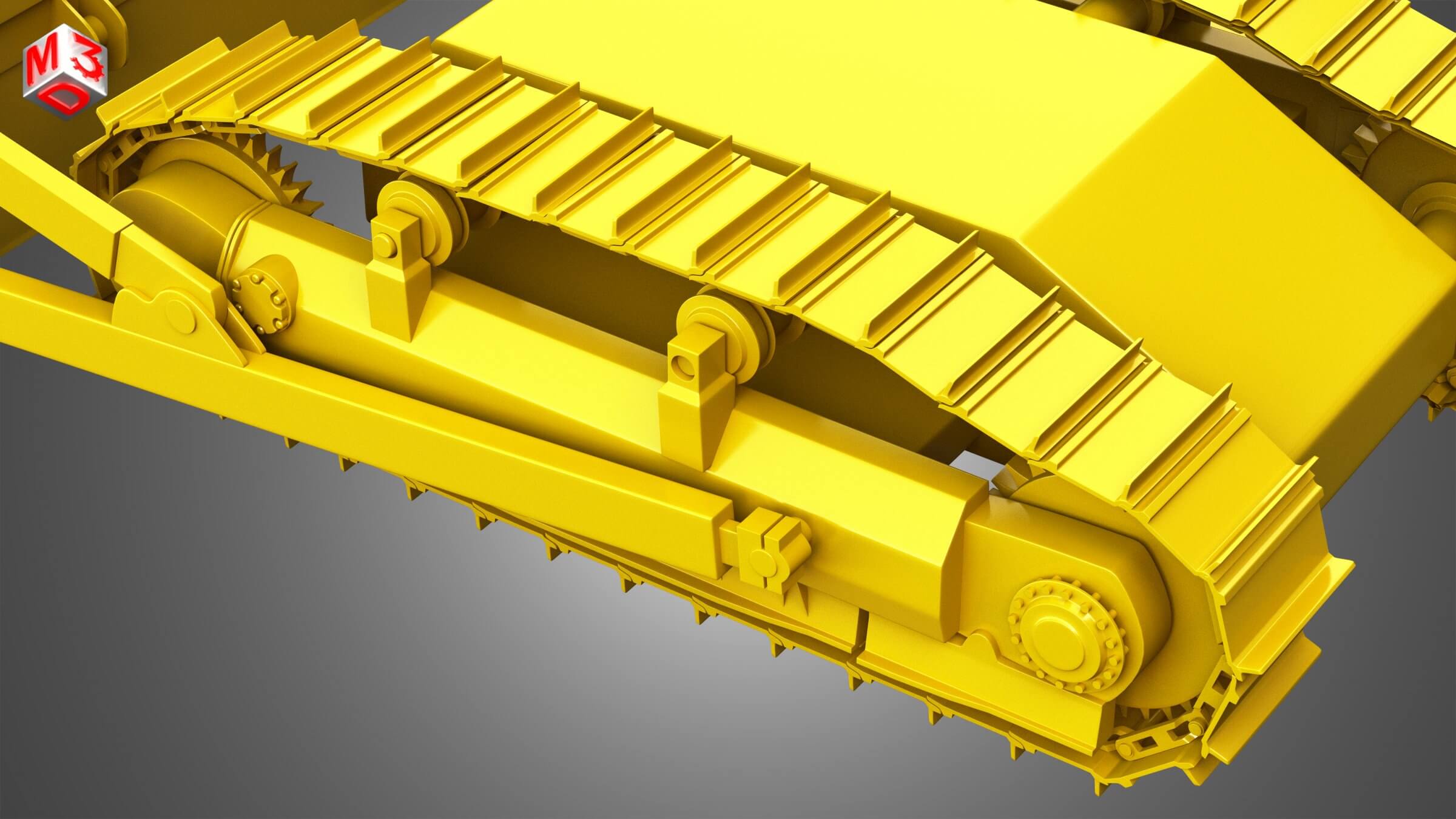 Bulldozer Tracks with Ground Engaging Tool - 3D Model by Markos3d