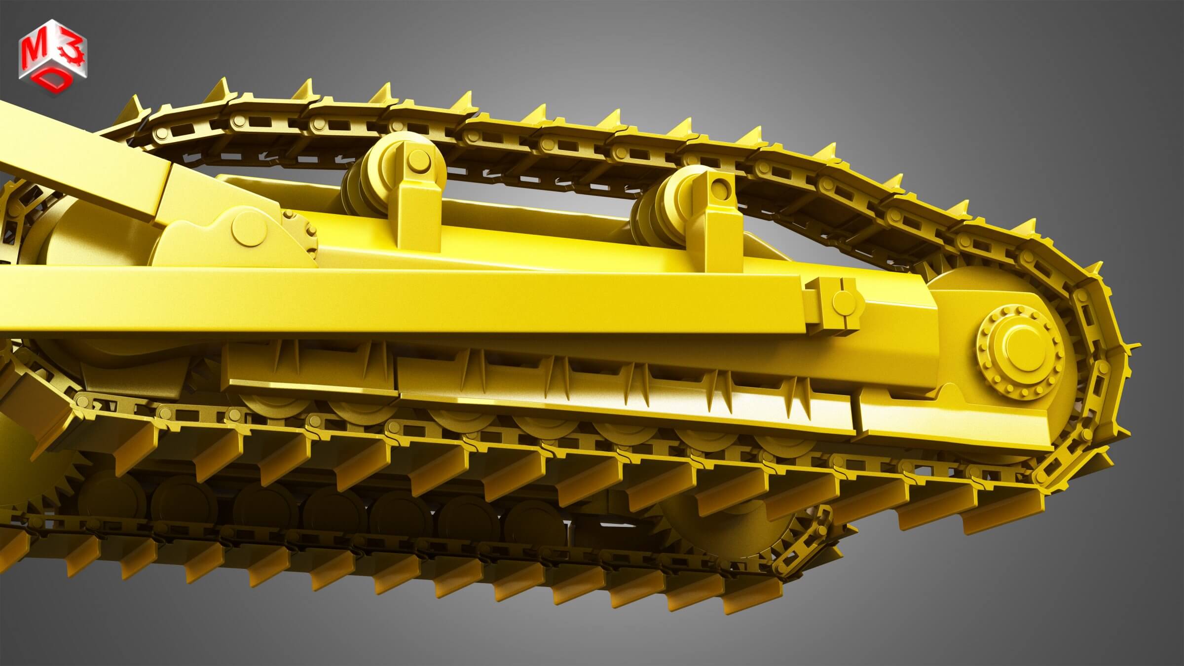 Bulldozer Tracks with Ground Engaging Tool - 3D Model by Markos3d