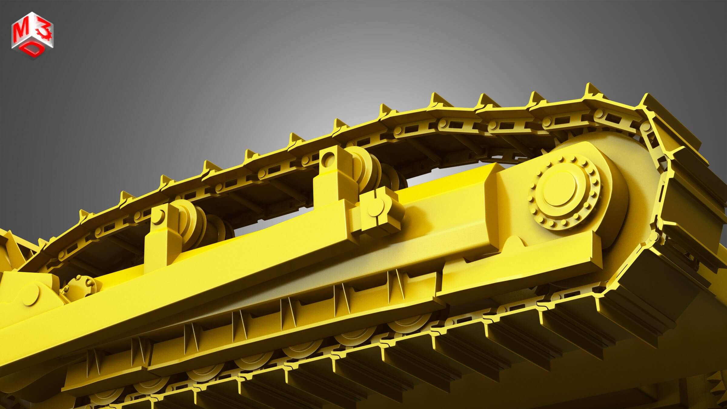 Bulldozer Tracks with Ground Engaging Tool - 3D Model by Markos3d
