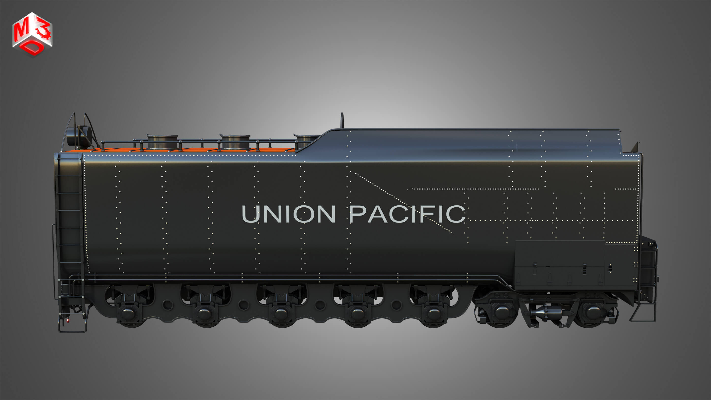 Coal Wagon - Big Boy 4014 - Steam Locomotive 3D Model by Markos3d