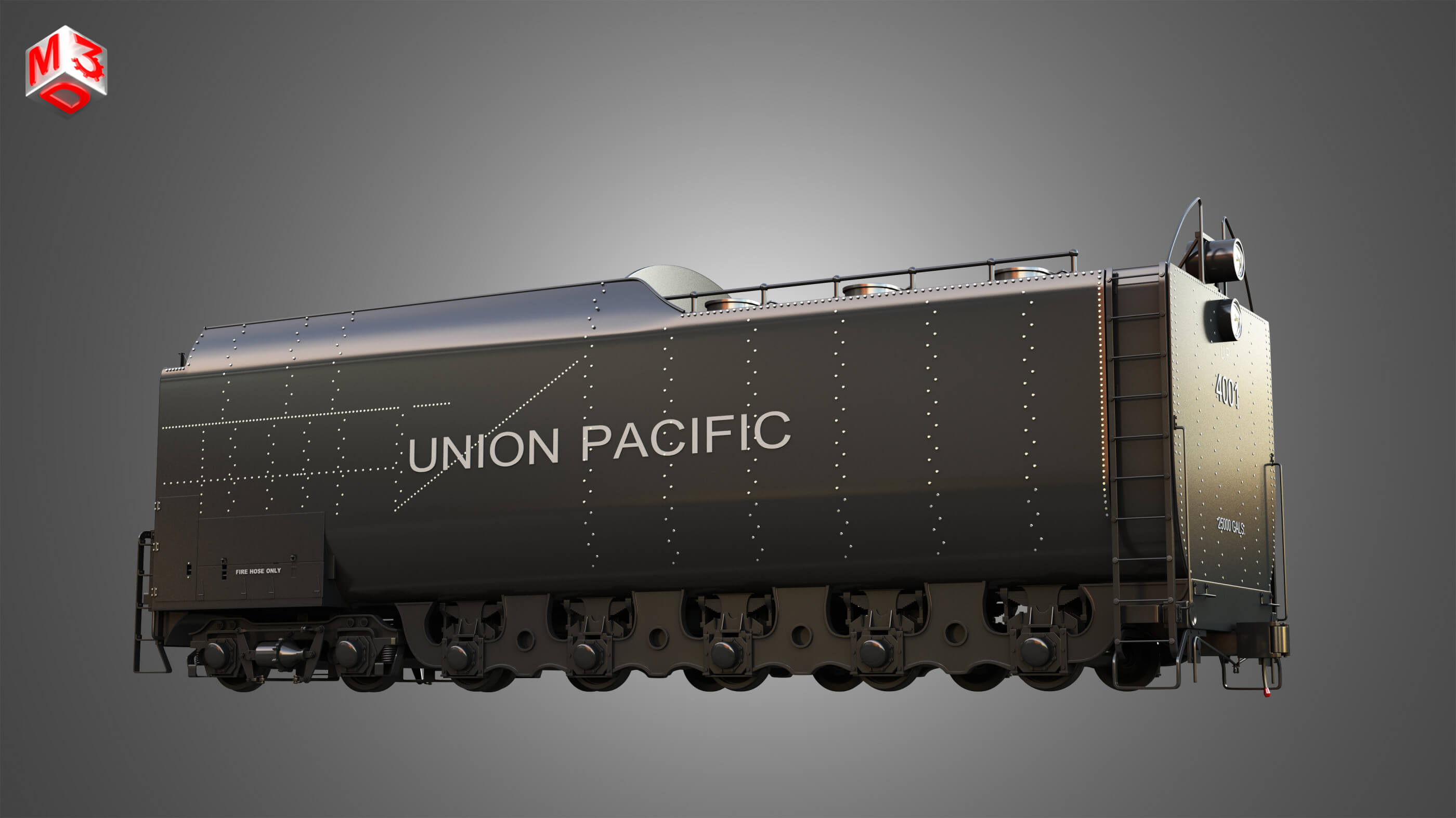 Coal Wagon - Big Boy 4014 - Steam Locomotive 3D Model by Markos3d