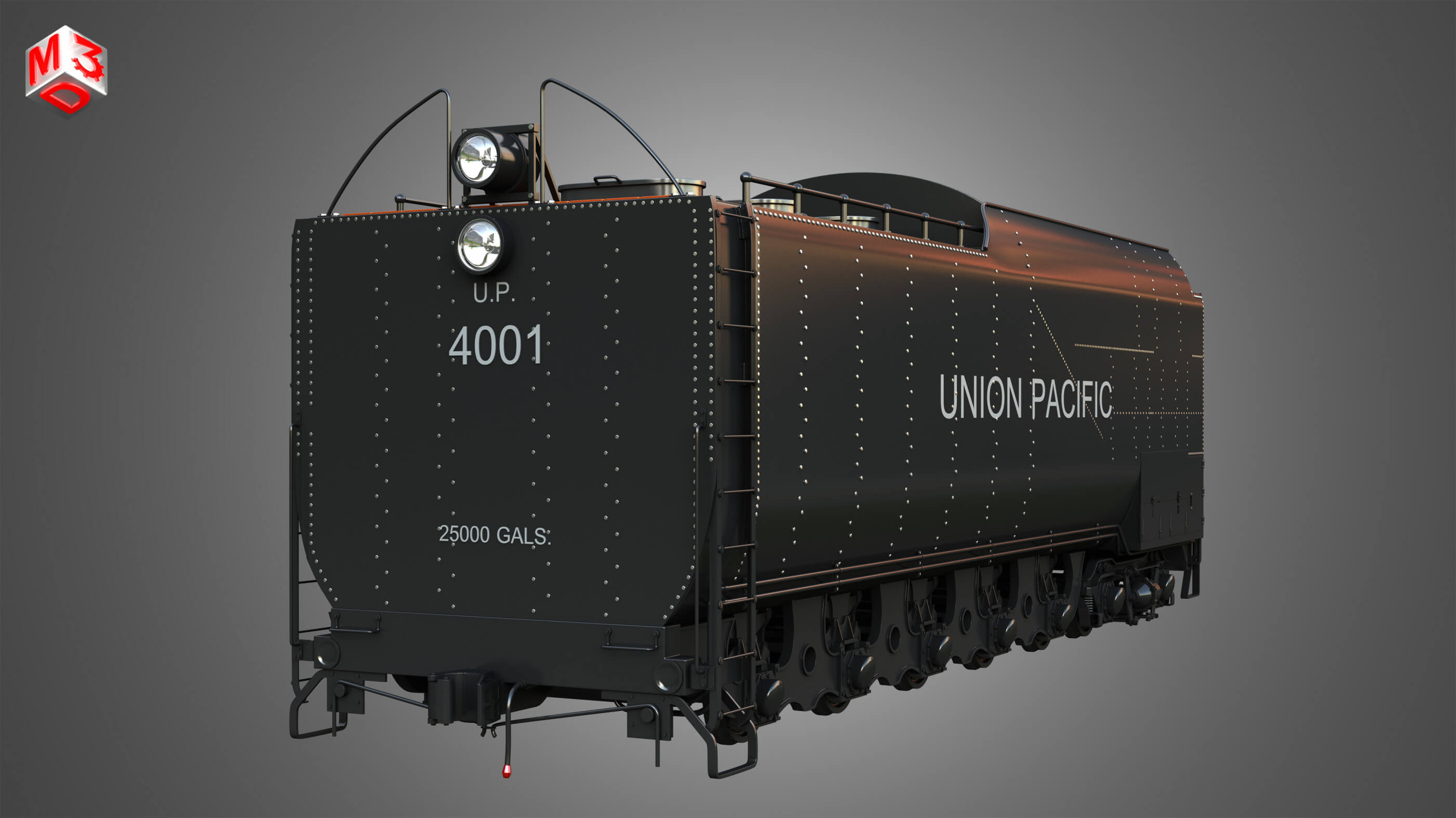 Coal Wagon - Big Boy 4014 - Steam Locomotive 3D Model by Markos3d