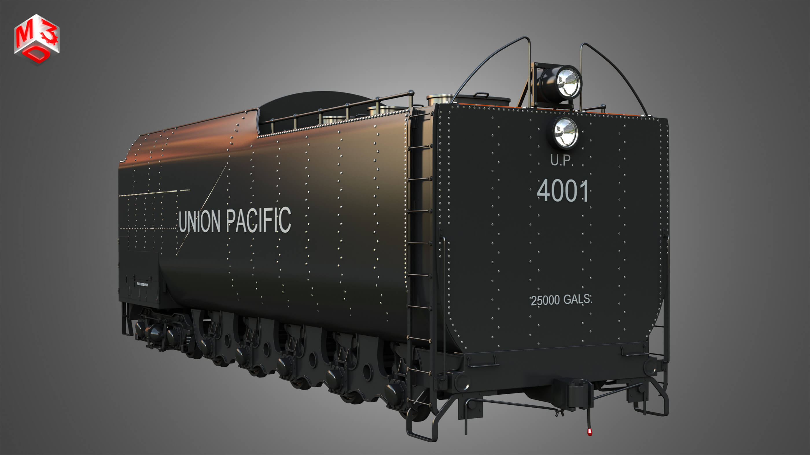 Coal Wagon - Big Boy 4014 - Steam Locomotive 3D Model by Markos3d