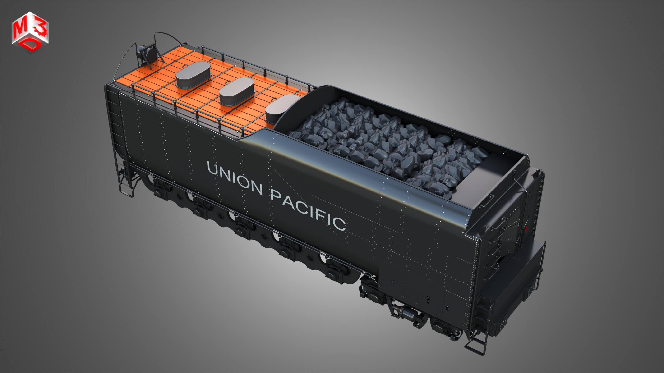 Coal Wagon - Big Boy 4014 - Steam Locomotive 3D Model by Markos3d