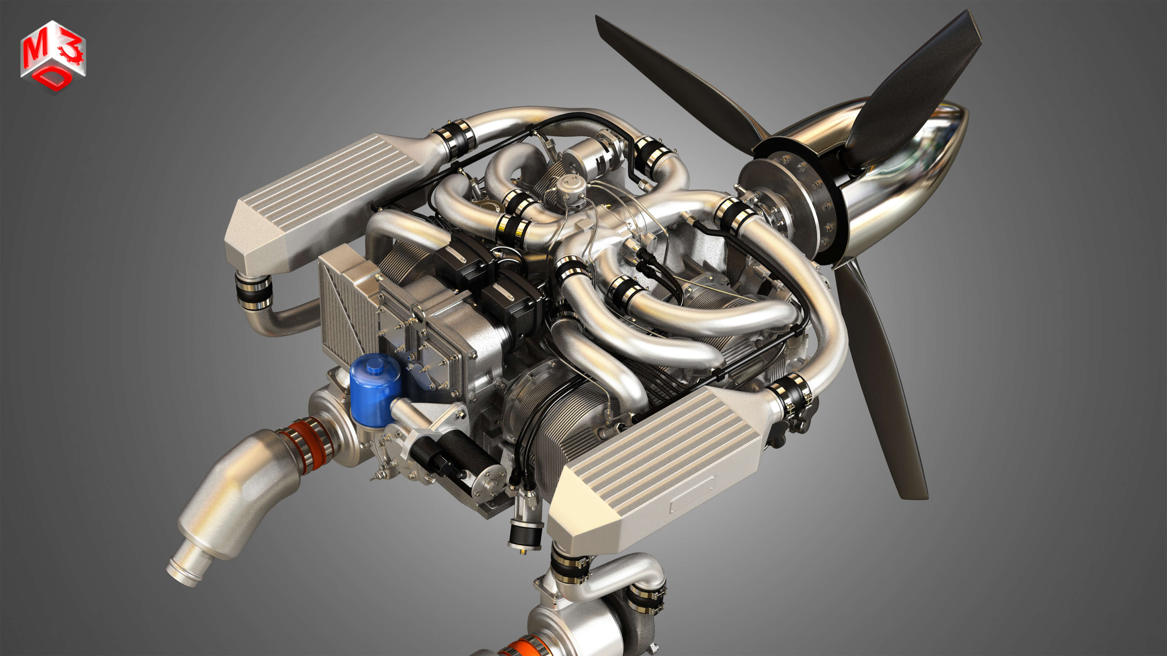 Continental Io 550 Engine - Ready for 3D Print - Special Edi by Markos3d