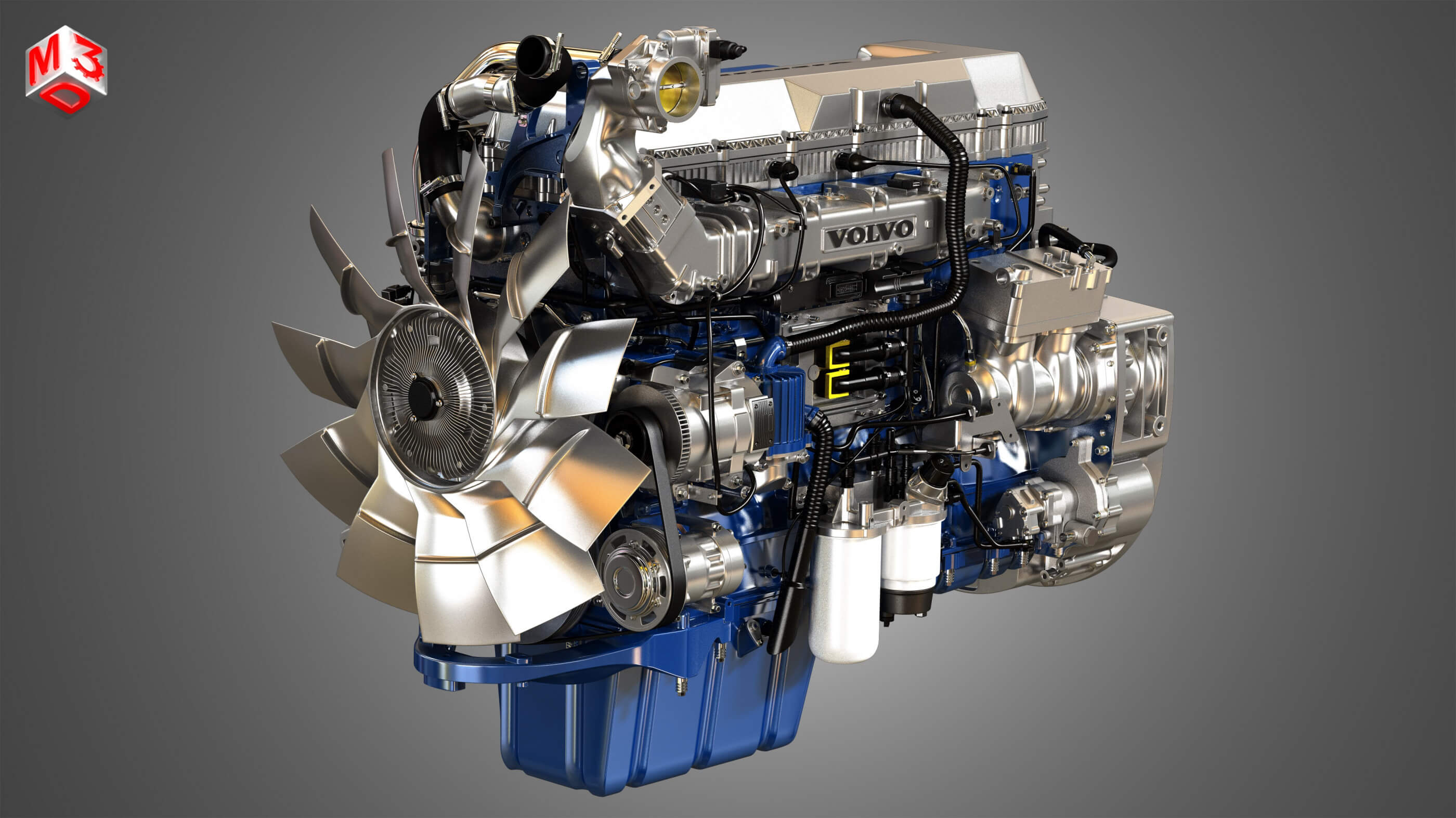D13 Heavy Duty Truck Engine - 6 Cylinder Diesel Engine 3D Model by Markos3d