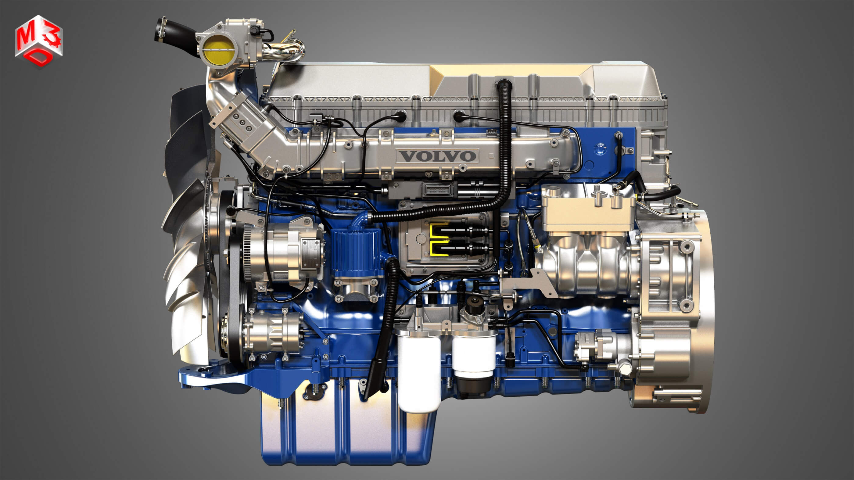 D13 Heavy Duty Truck Engine - 6 Cylinder Diesel Engine 3D Model by Markos3d