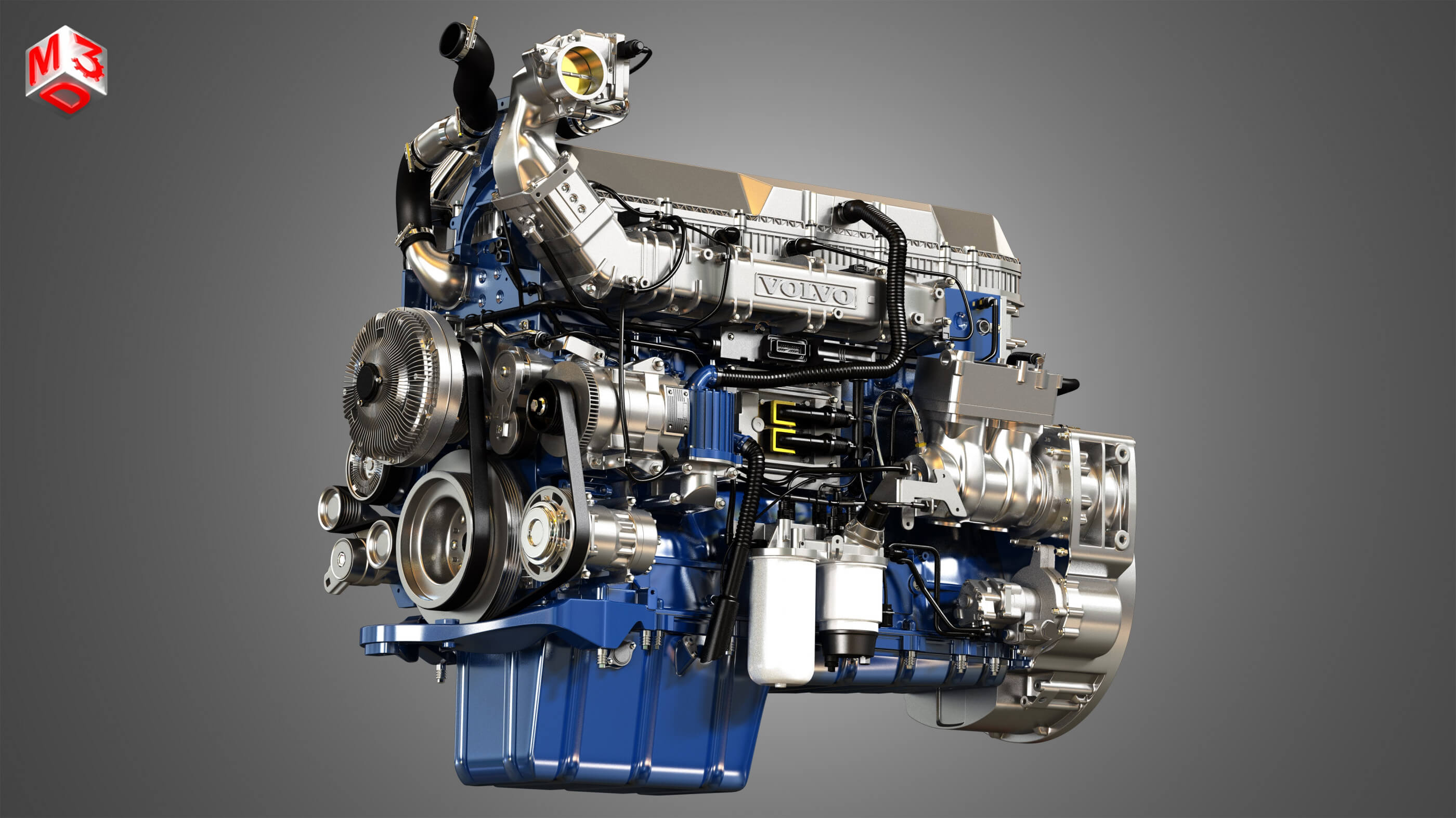 D13 Heavy Duty Truck Engine - 6 Cylinder Diesel Engine 3D Model by Markos3d