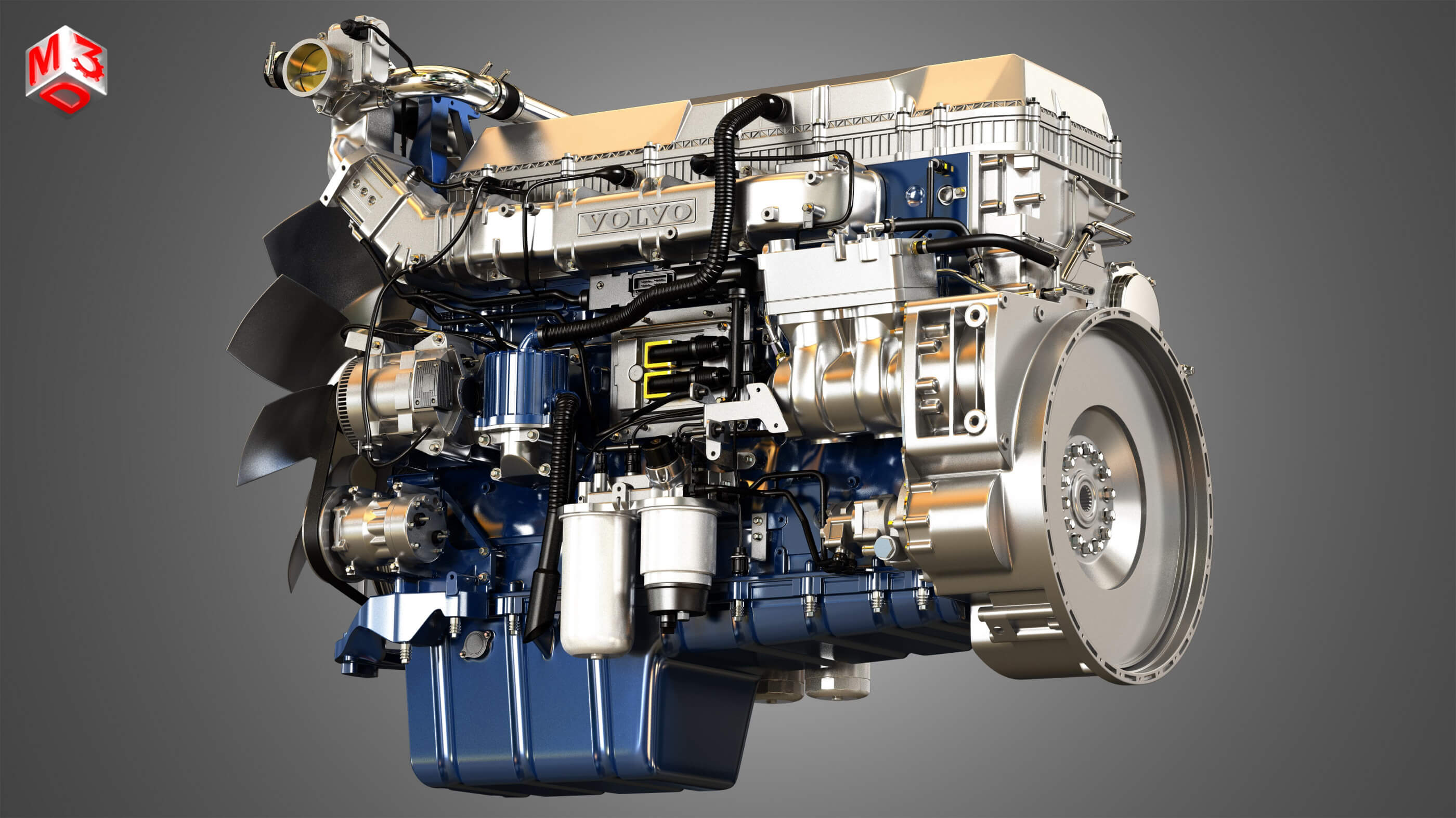 D13 Heavy Duty Truck Engine - 6 Cylinder Diesel Engine 3D Model by Markos3d