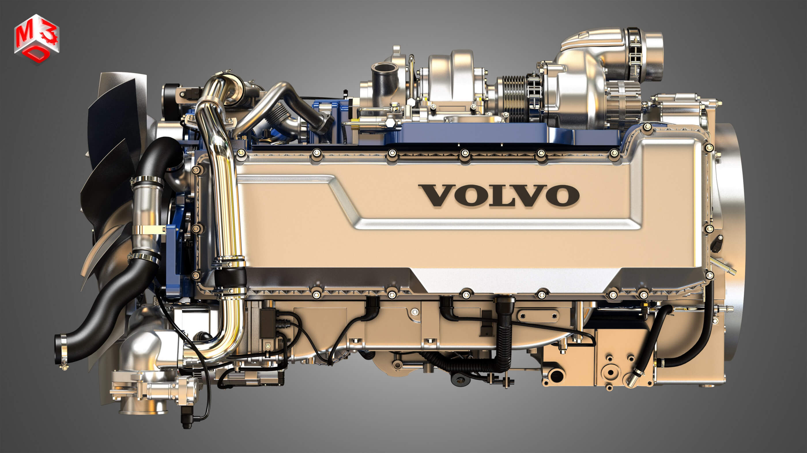 D13 Heavy Duty Truck Engine - 6 Cylinder Diesel Engine 3D Model by Markos3d