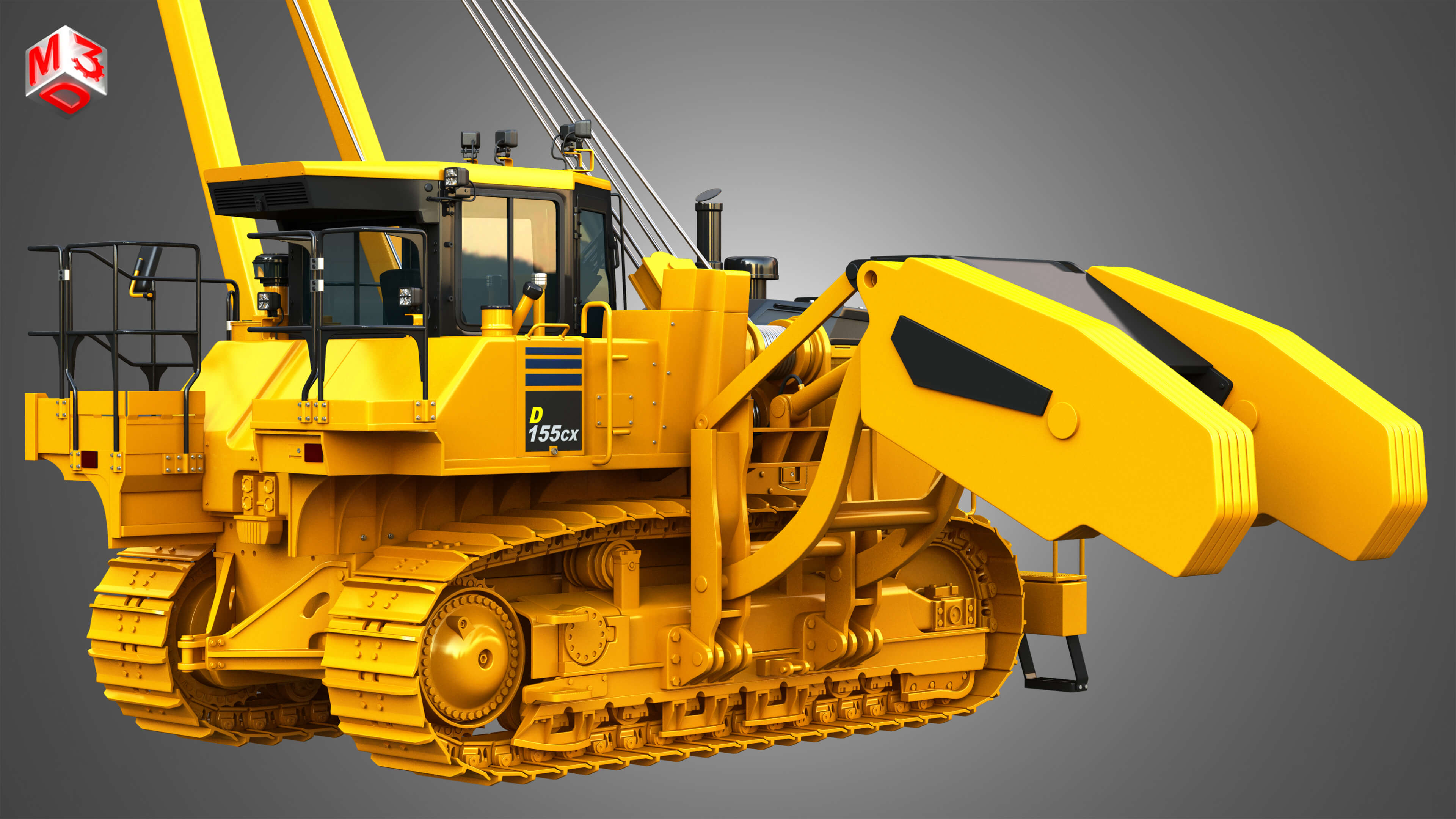 D155Cx-8 Oval Track Pipelayer 3D Model by Markos3d