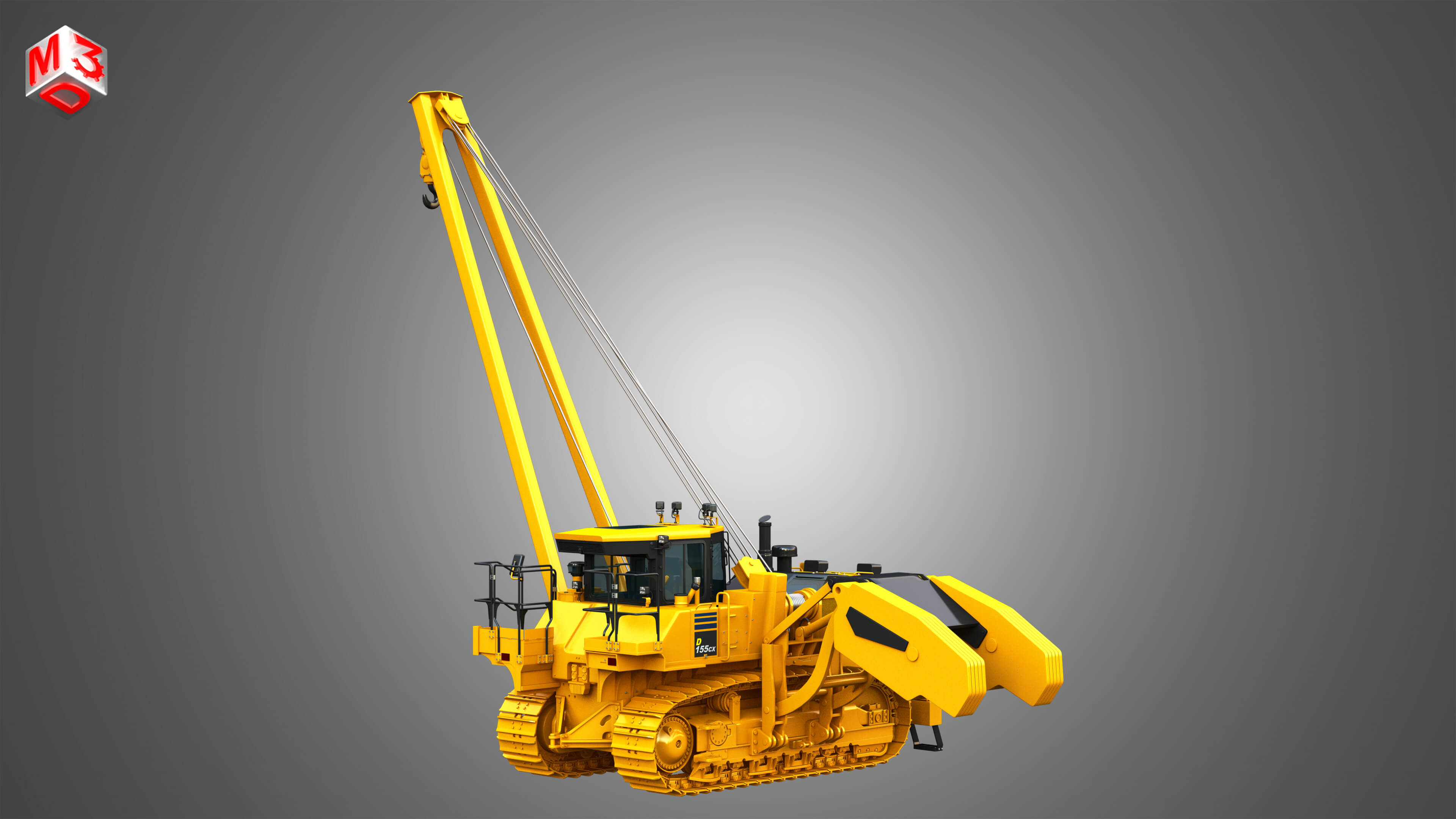 D155Cx-8 Oval Track Pipelayer 3D Model by Markos3d