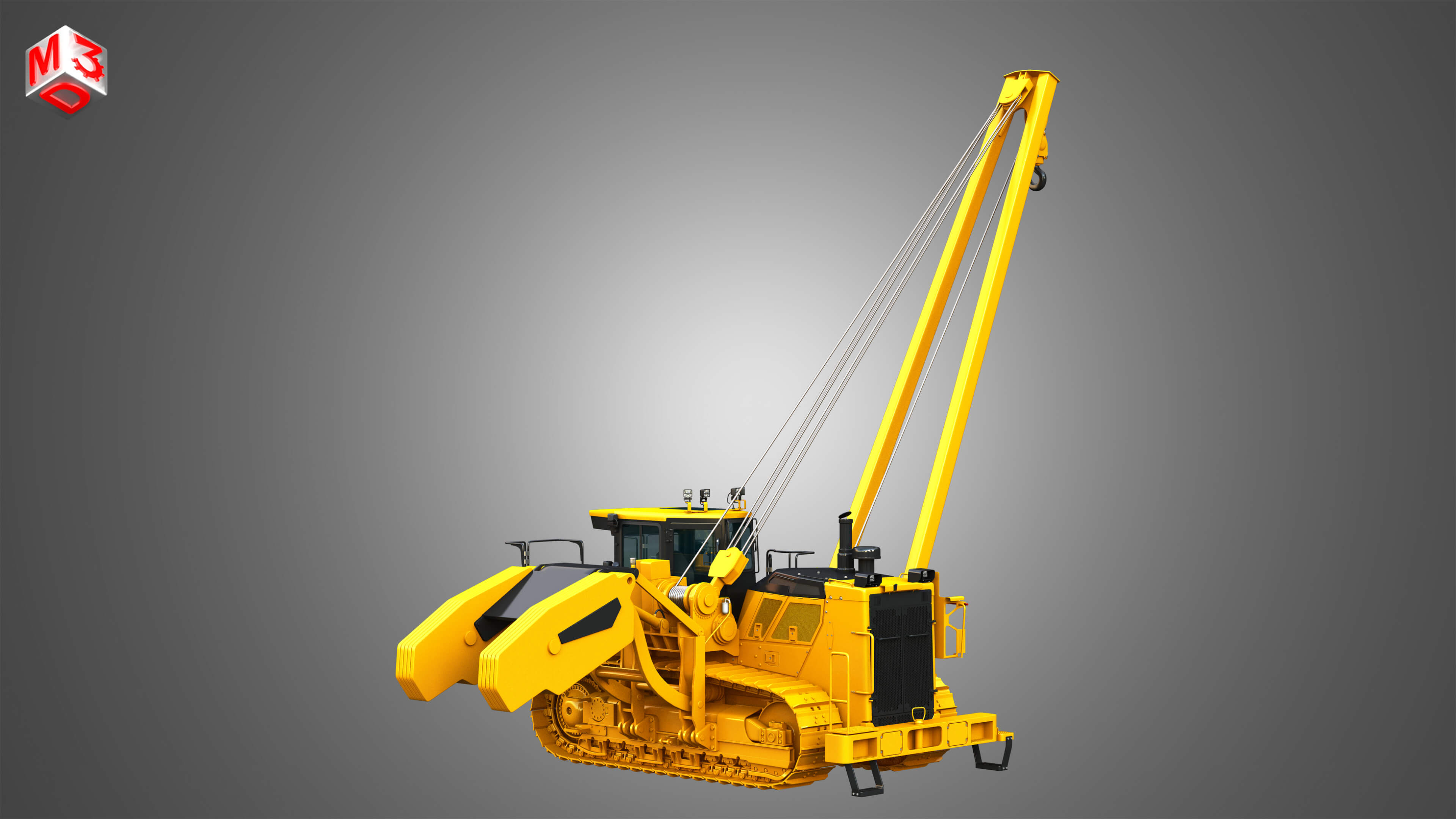 D155Cx-8 Oval Track Pipelayer 3D Model by Markos3d