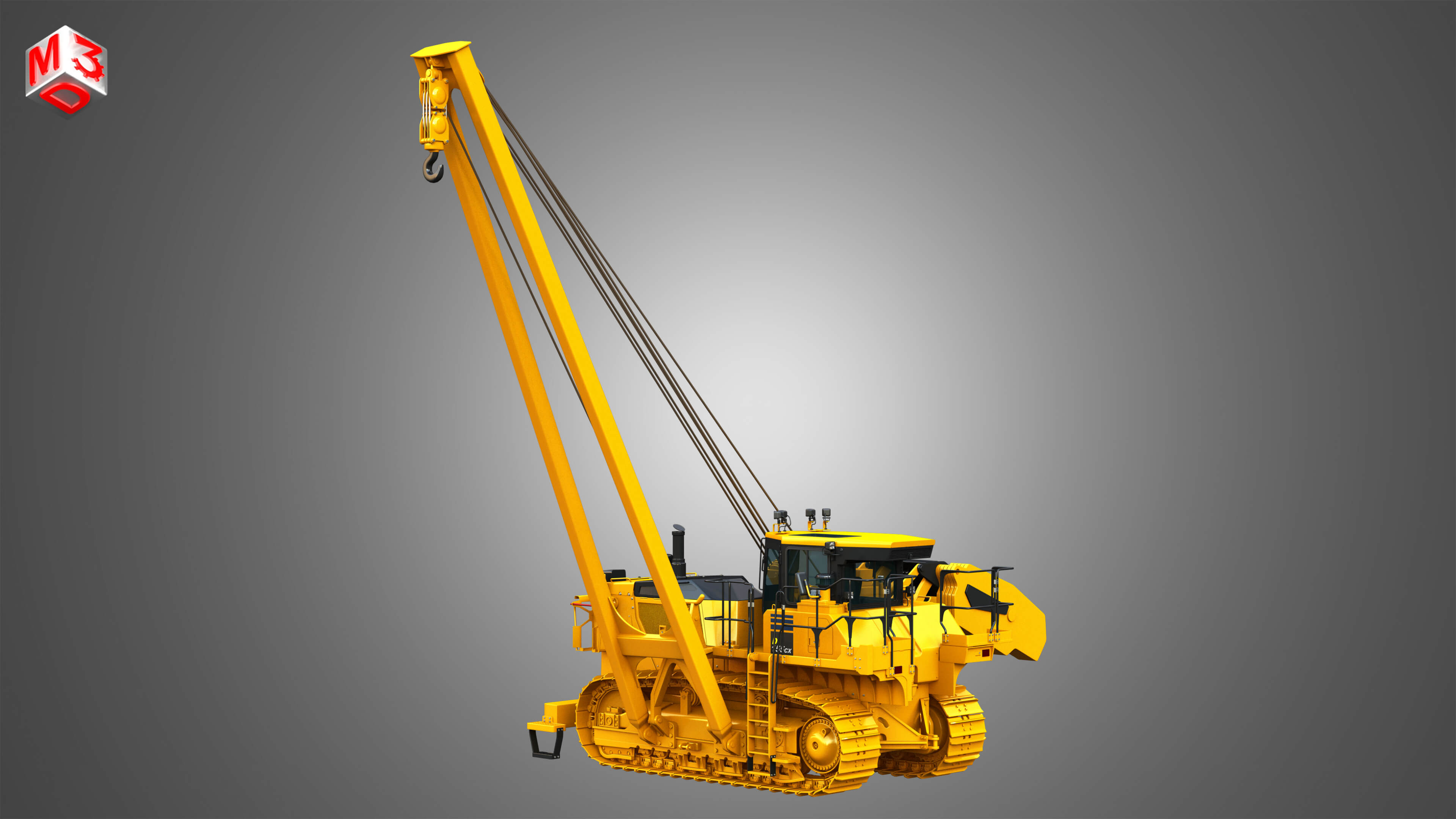 D155Cx-8 Oval Track Pipelayer 3D Model by Markos3d